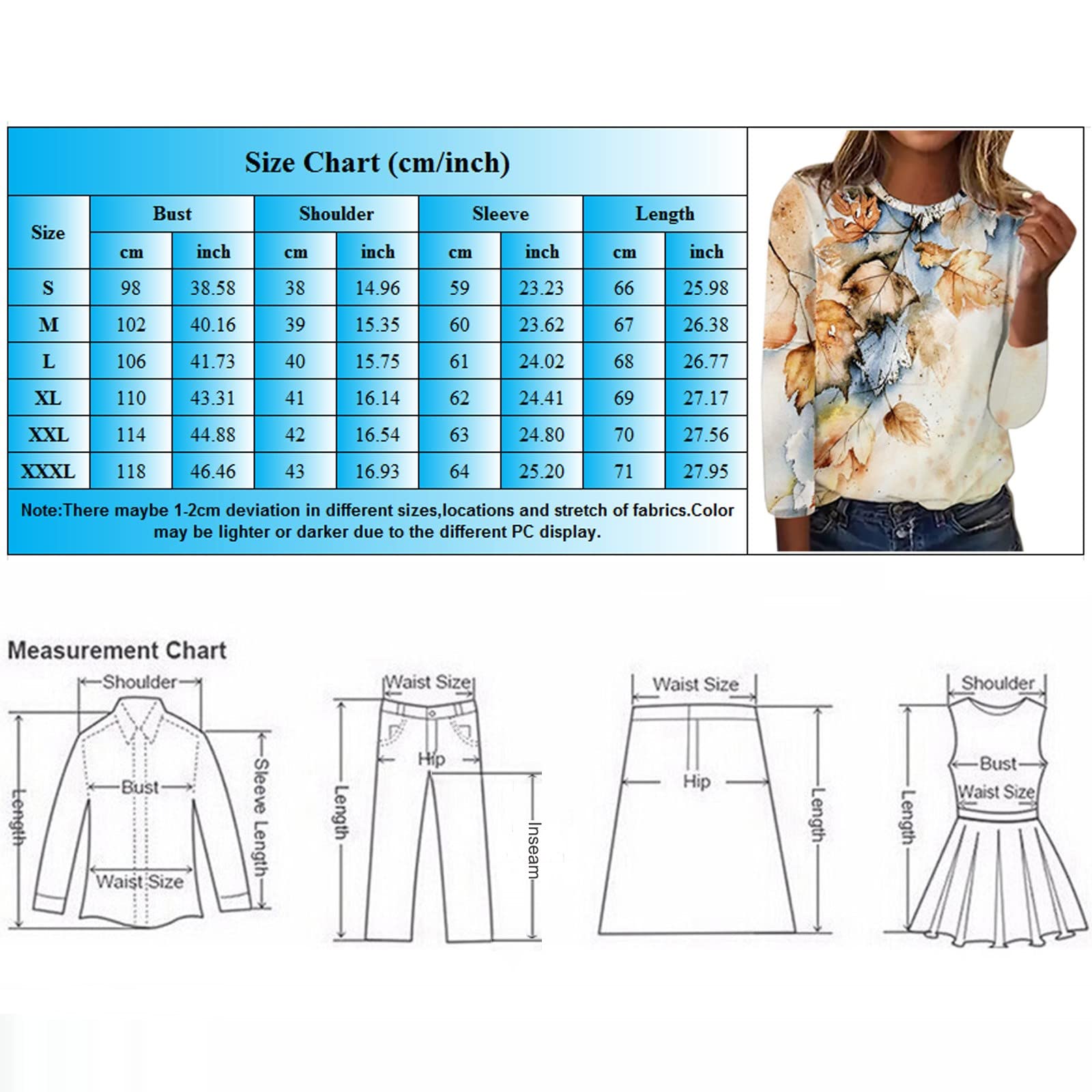 Womens Casual Long Sleeve Crew Neck Flower Printed T Shirt Top Full Sleeve Slim Fit Blouse Shirts Three Button Thermal