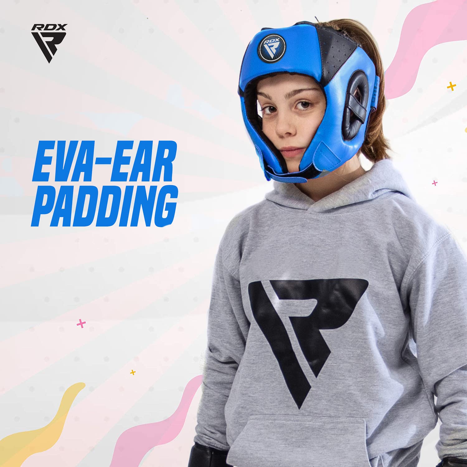 RDX Maya Hide Leather Kids Boxing MMA Headgear Junior Head Guard Children Youth Helmet