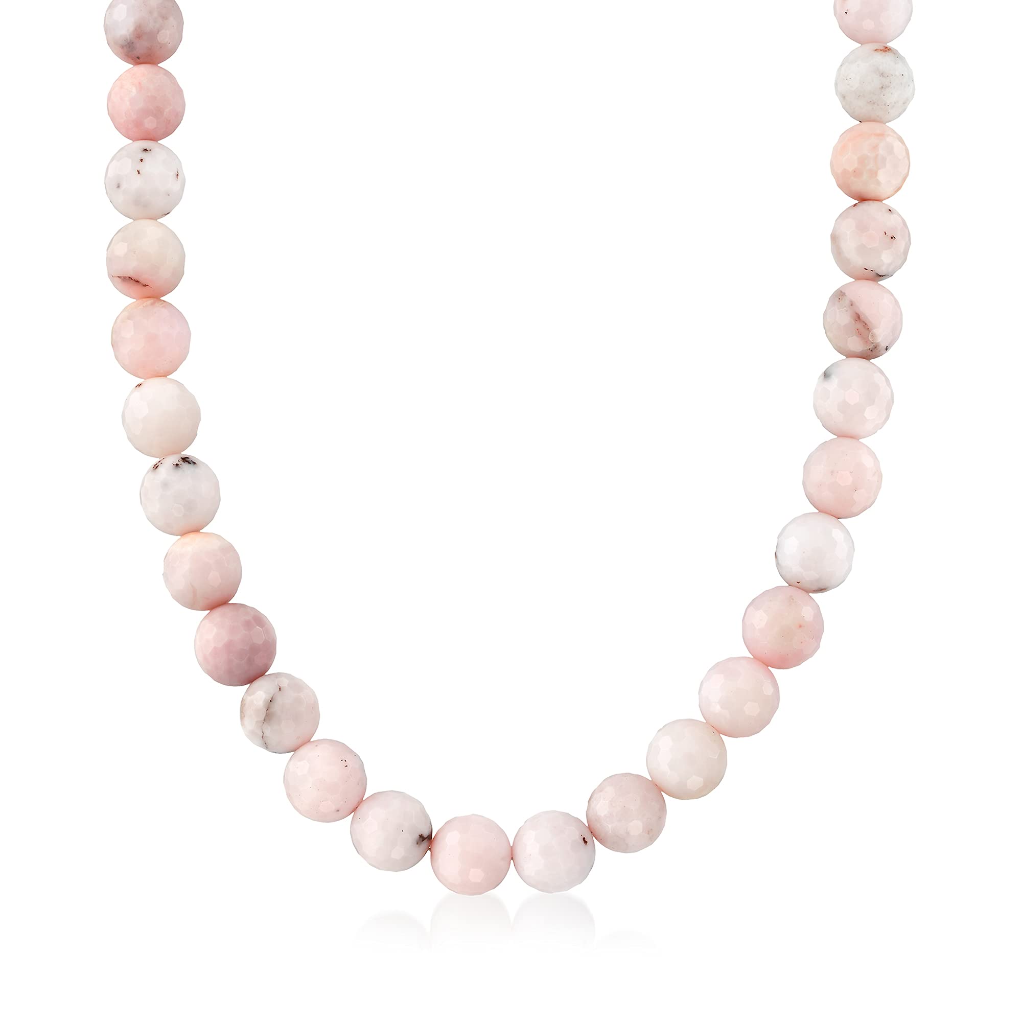 Ross-Simons 12mm Pastel Pink Opal Bead Necklace With Sterling Silver. 18 inches