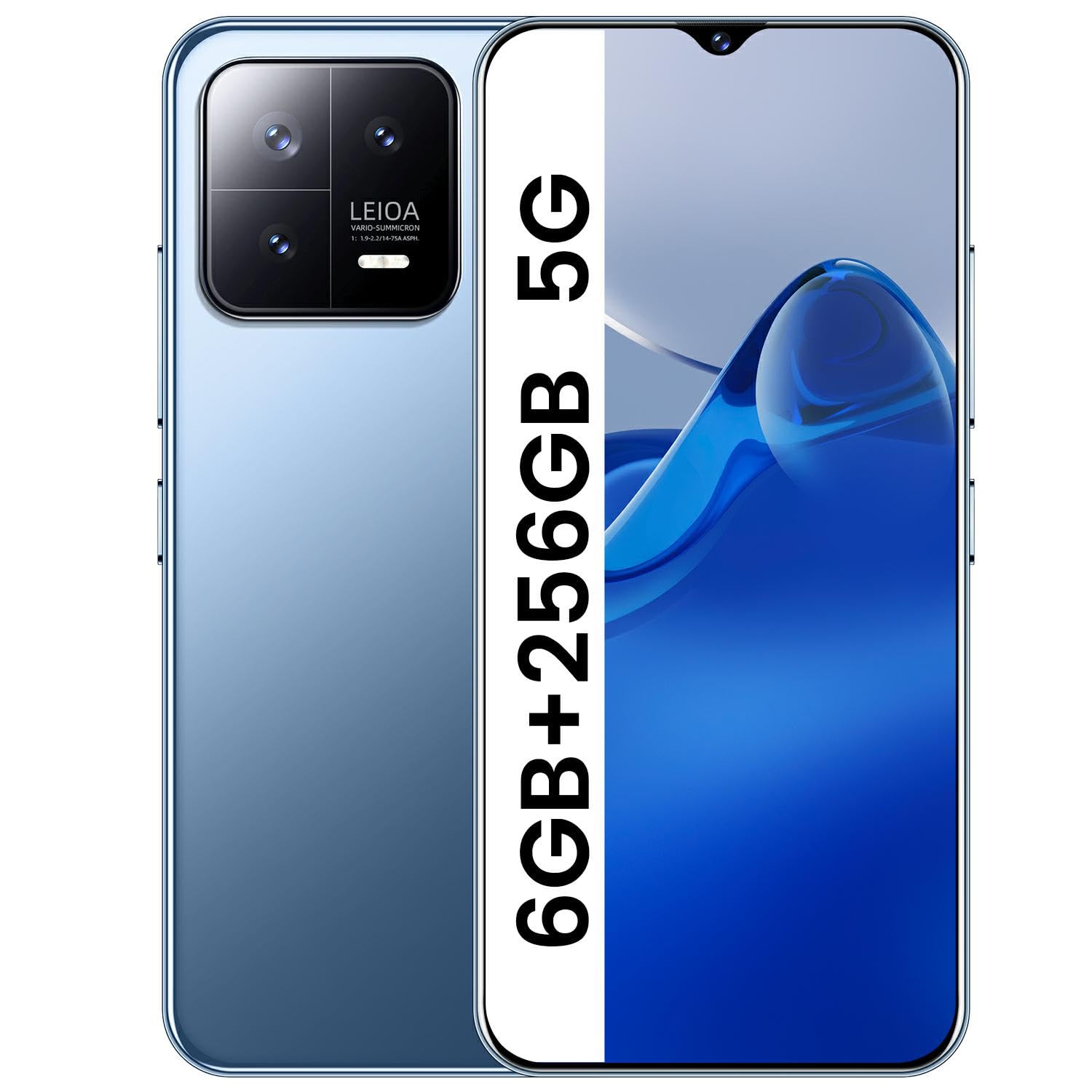 VIQEE M13Pro Unlocked Cell Phone, 6.7" HD Screen Unlocked Phones, 6+256GB Dual SIM Android 13 Smartphone with 256G Memory Card, Fingerprint Lock & Face ID, Long Battery Life (White)