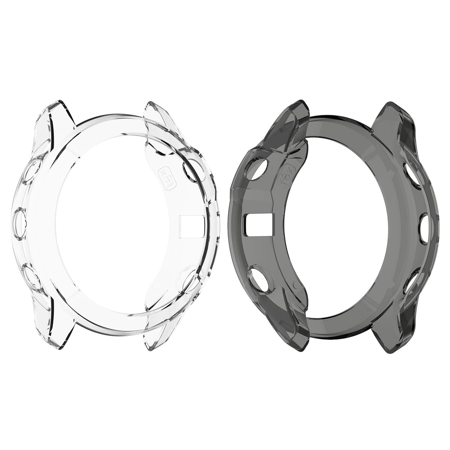 RuenTech Protector Compatible with Garmin Fenix 6/6 Pro/Fenix 6 Sapphire Case Cover TPU Shatter-Resistant Protective Case for Fenix 6 Watch Case (Black&Transparent)