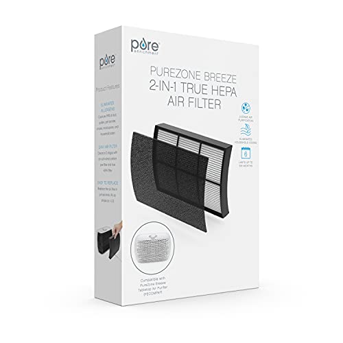 Pure Enrichment® Genuine 2-in-1 True HEPA Official Replacement Filter for The PureZone™ Breeze Tabletop Air Purifier (PECOMPAP)