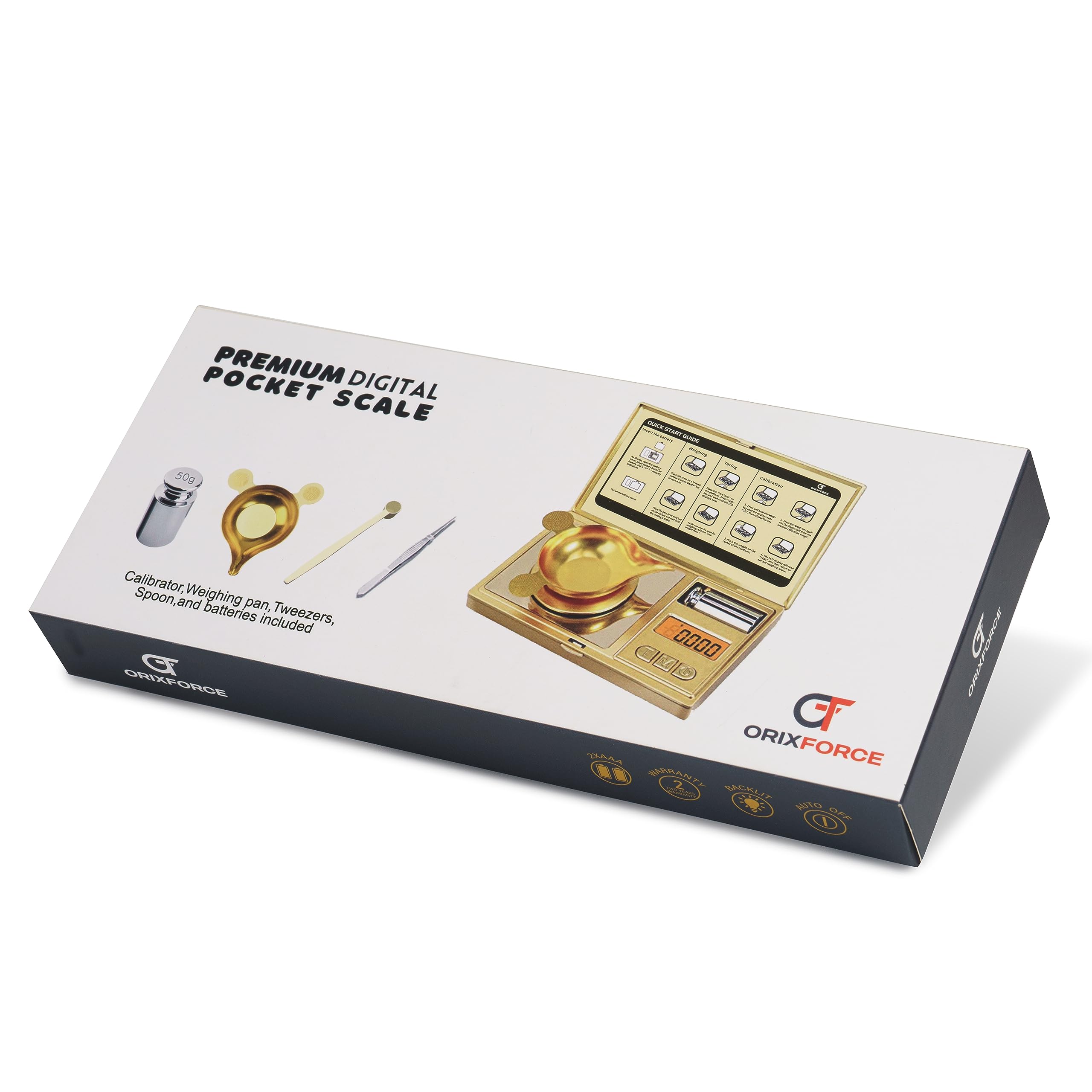 ORIXFORCE High Precision Pocket Scale 50g/0.001g, Jewelry Scale, Powder Scale, Scale for Weed, Gold Weight Scale Milligram/Gram Scale for Food Portable Electronic Scale, Best Digital Scale, Gold