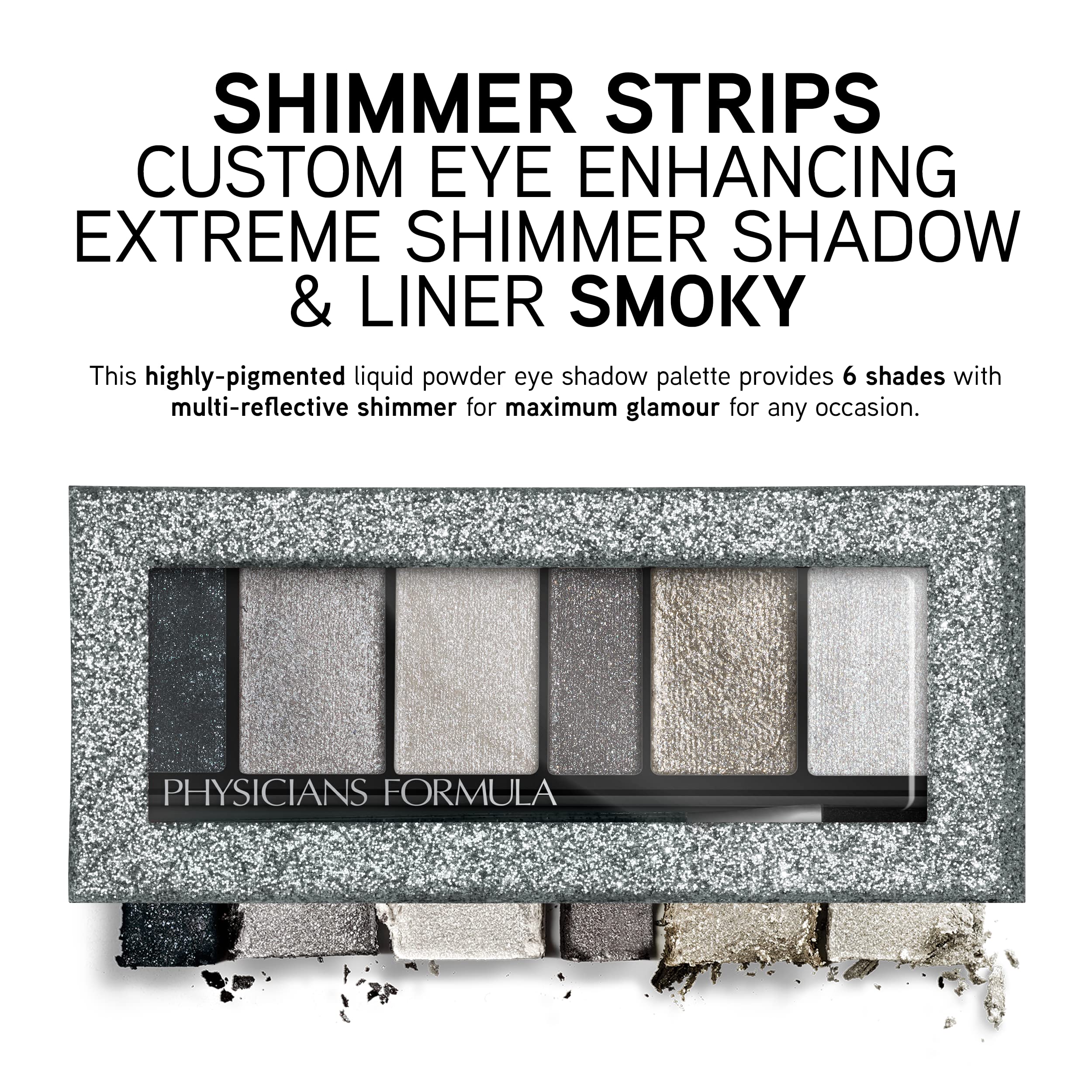 Physicians Formula Shimmer Strips Custom Eye Enhancing Eyeshadow & Eyeliner, Smoky Eyes, Dermatologist Tested