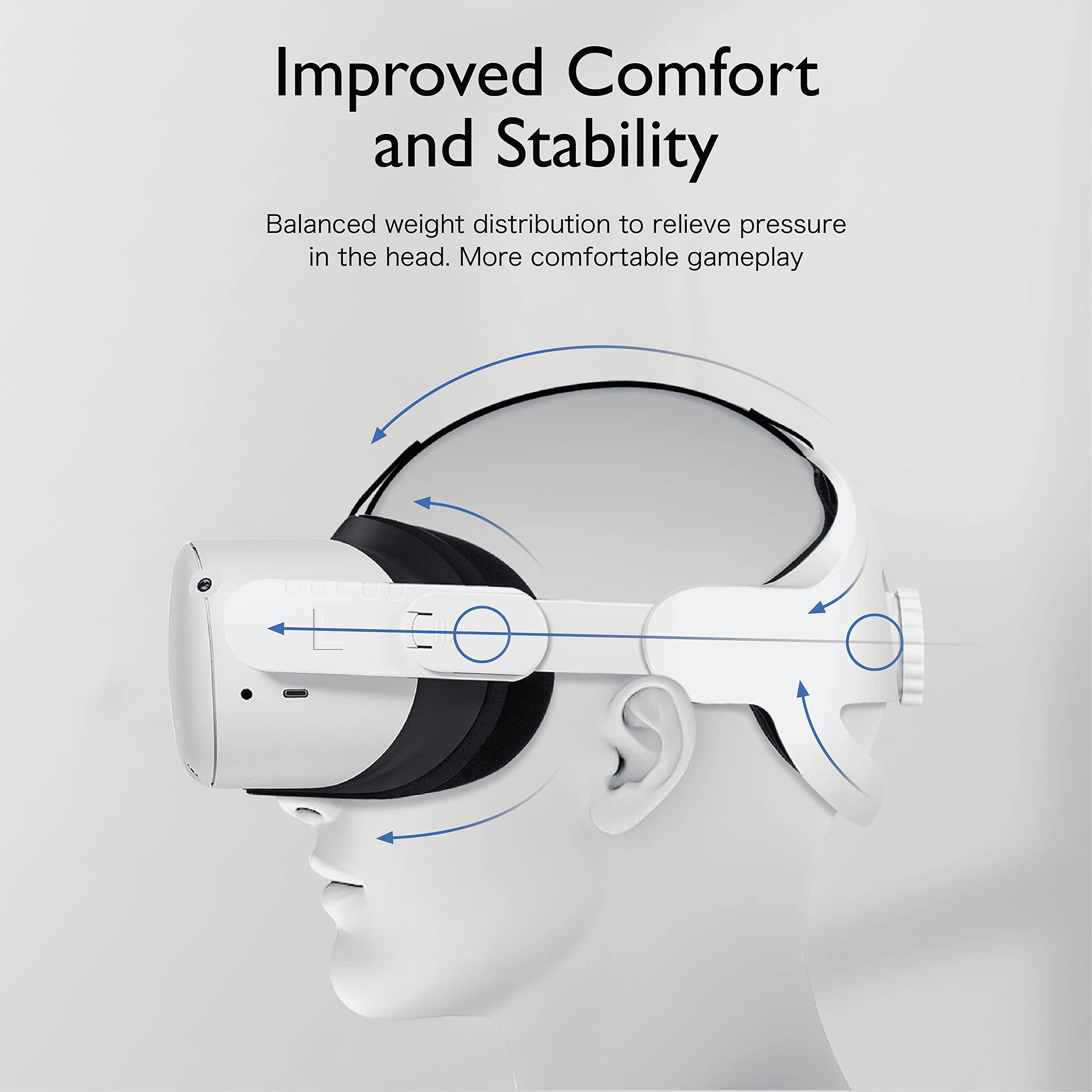 TNP Head Strap for Oculus Quest 2 Elite Strap Replacement with Enhanced Support and Comfort, Lightweight Adjustable Pro Head Strap Oculus Quest 2 Accessories for Official Oculus Quest 2