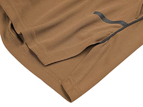 sandbank Men's Quick Dry Active Lightweight Bodybuilding Shorts Jogging with Pockets Khaki