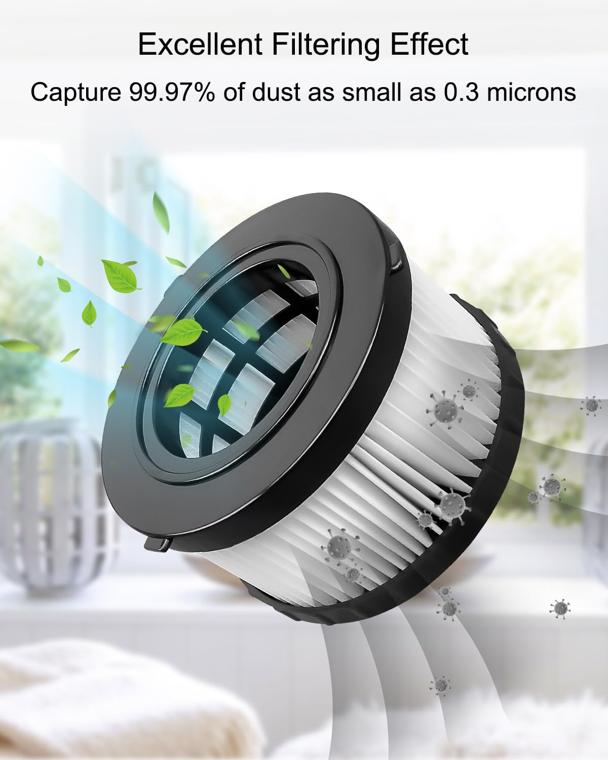 TIKSCIENCE DC5151H HEPA Filter Replacement Fit for DEWALT DC515 DCV517 DCV517B Wet Dry Vacuum One-Half-Gallon, with Cleaning Brushes