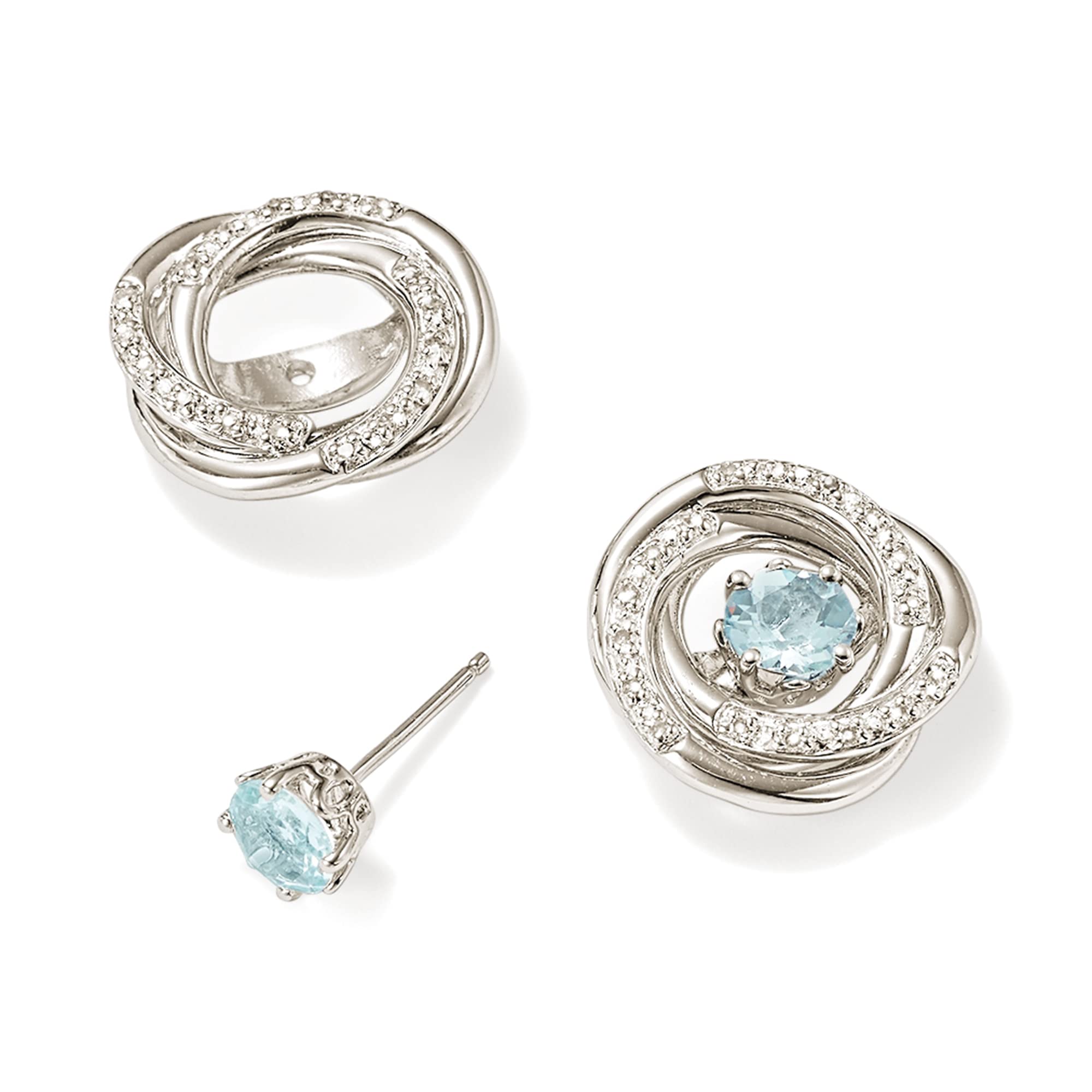 Ross-Simons 0.10 ct. t.w. Diamond Swirl Earring Jackets in Sterling Silver