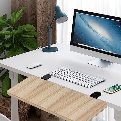Professional Desktop Keyboard Tray Support Computer Desk Extender Support Desktop Extension Board Support Simple Install 2-piece/set Foldable/Sliding Desk Extension Plate Support Clipon Keyboard Tray