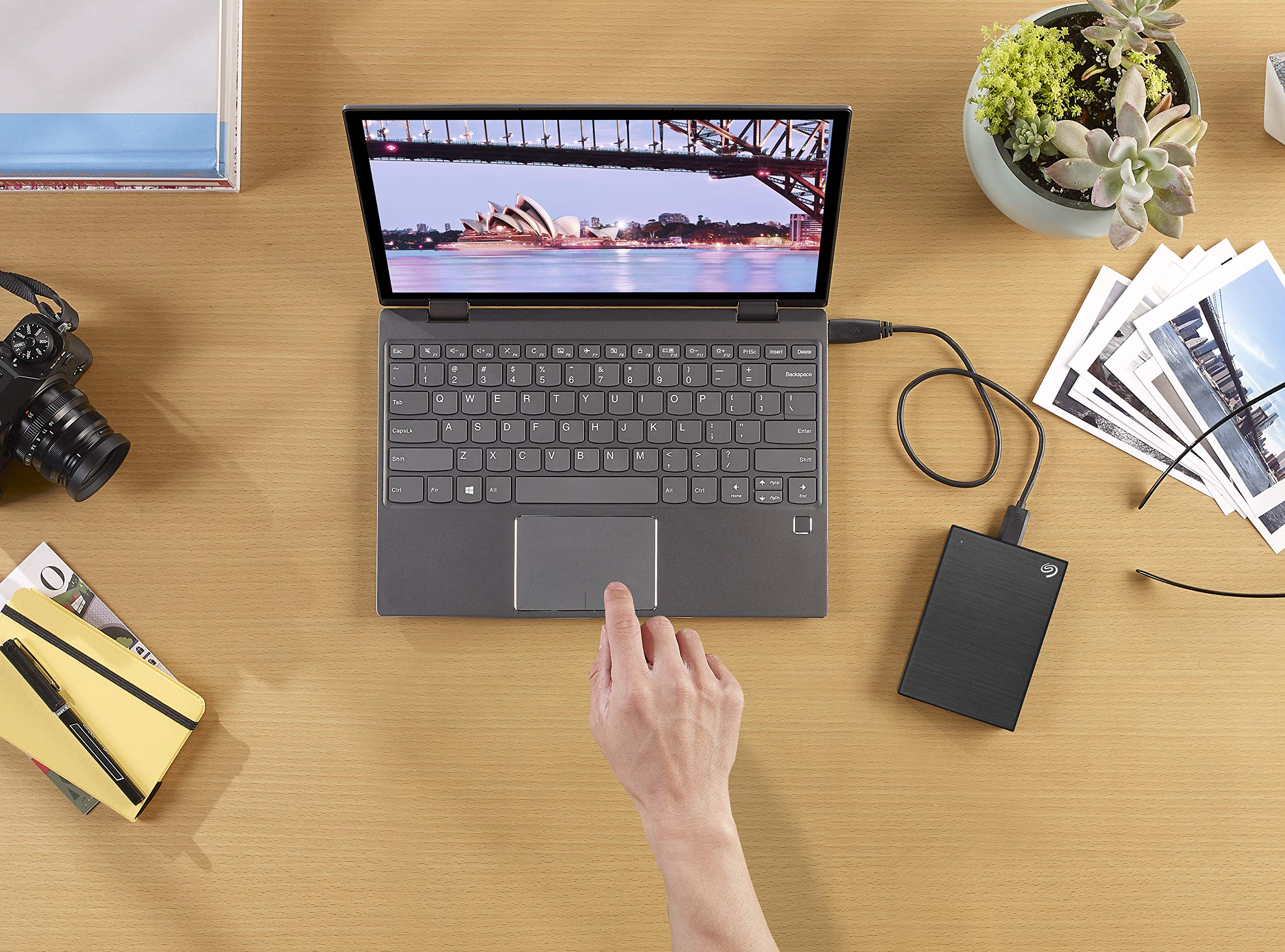 Seagate One Touch, 2TB, Portable External Hard Drive, PC Notebook & Mac USB 3.0, Black, 1 Year Mylio Create, 4 mo Adobe CC Photography, Amazon Excl. (STKB2000412)