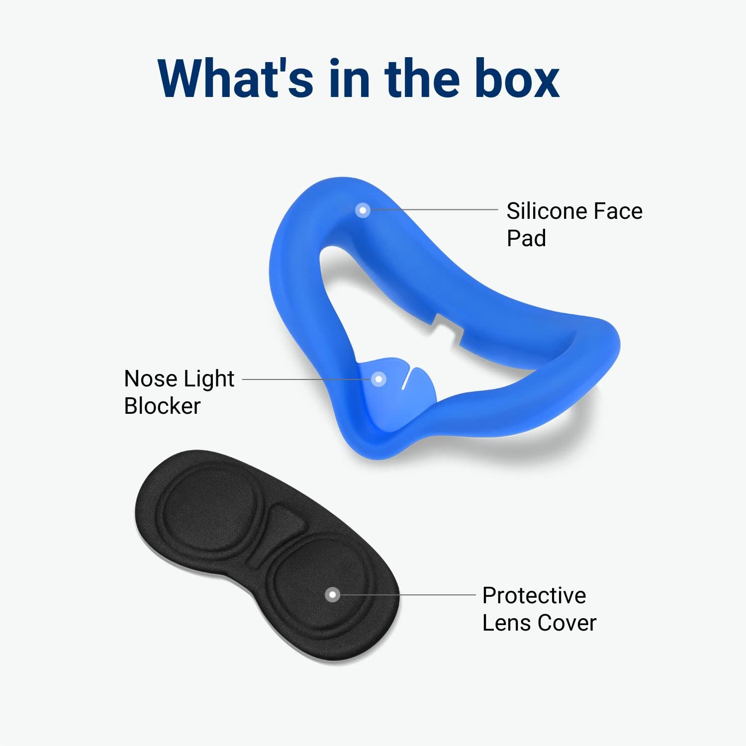 TNP VR Face Cover and Eye Cover for Meta Oculus Quest 2 Face Cushion with Nose Light Blocker - Sweat Guard Silicone Cover for Oculus Quest 2 Face Pad, Blue