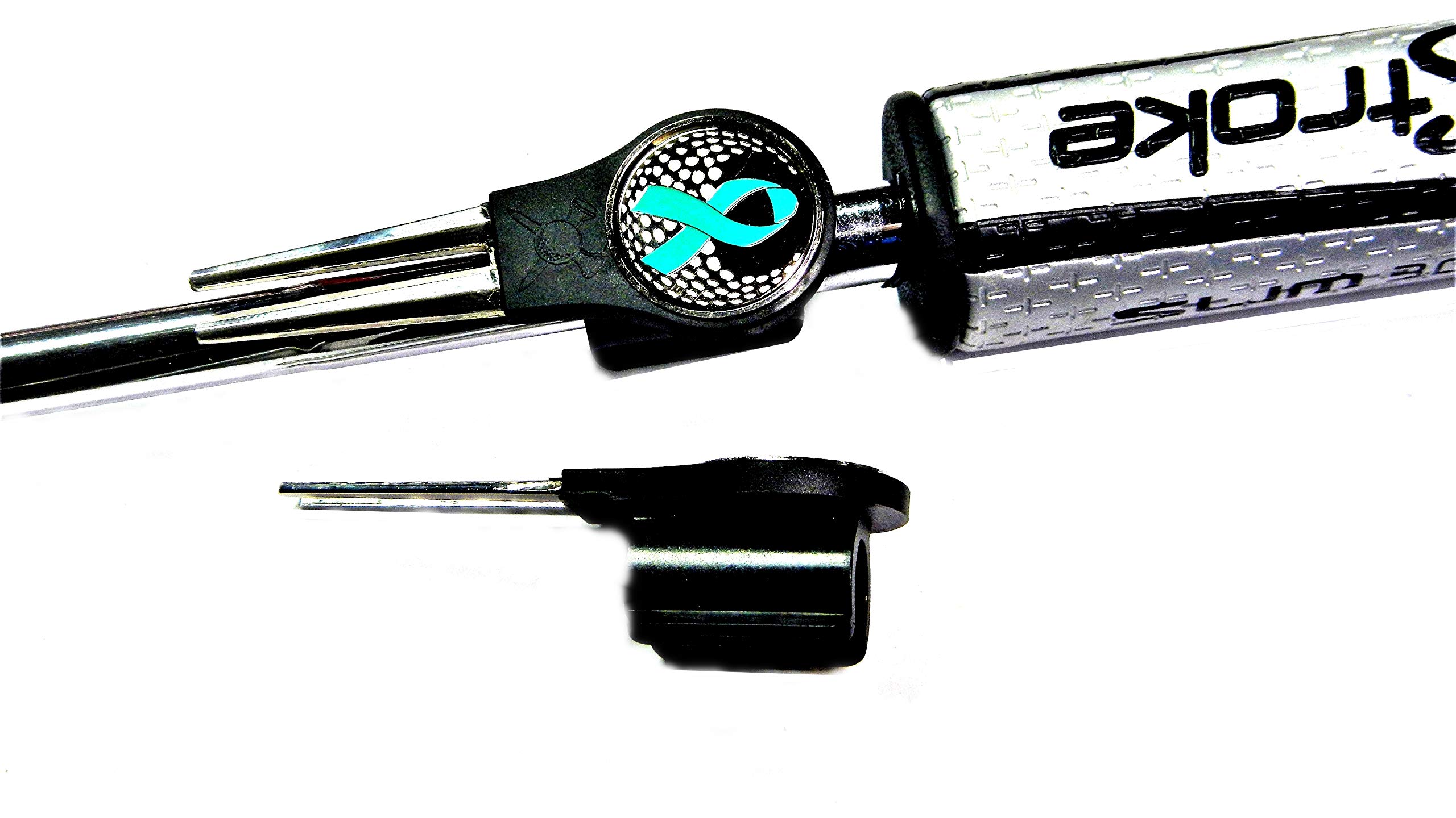 Putter Mounted Divot Tool and Ball Marker - Teal Ribbon