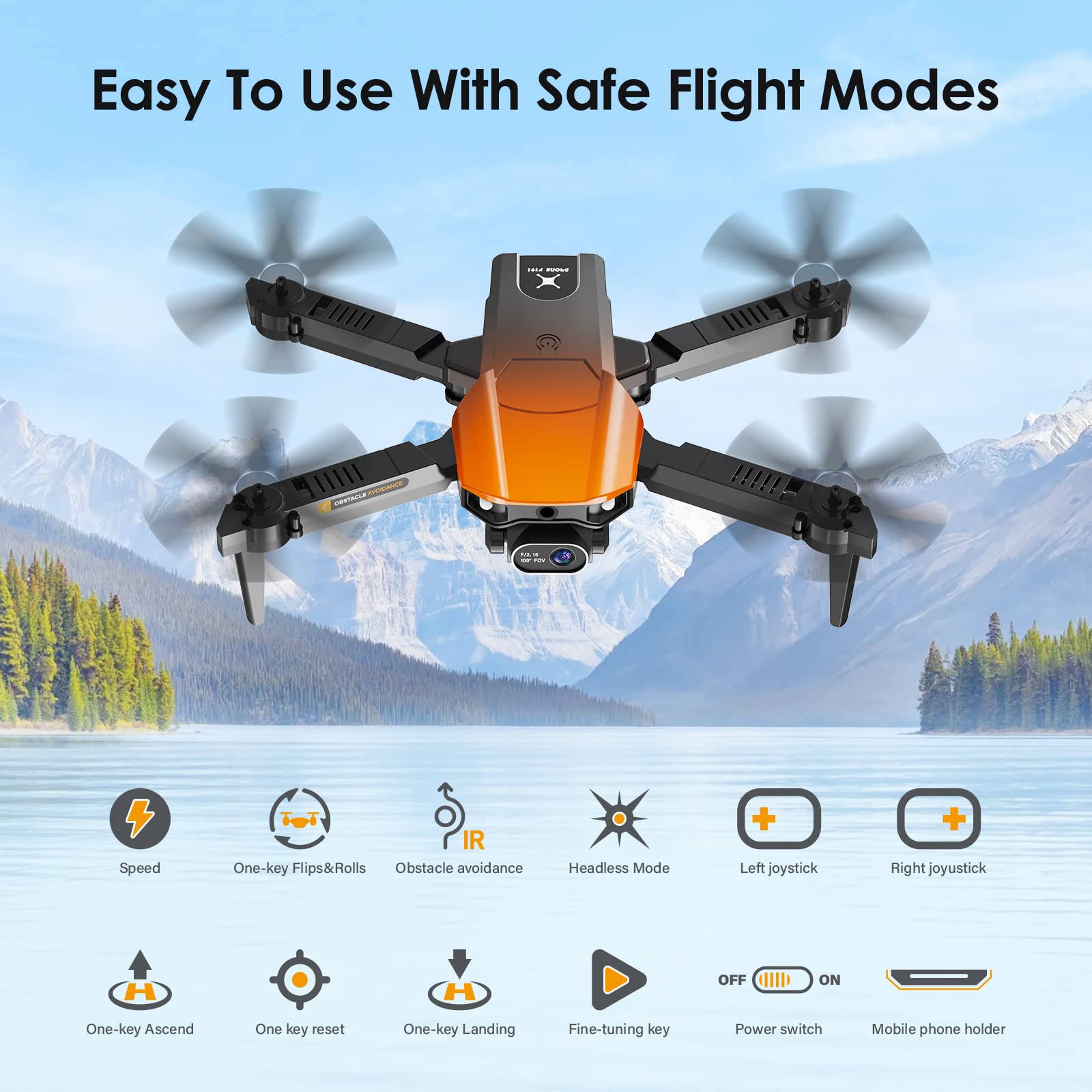 PLINUS Mini Drone with Camera, 720P HD FPV Drones with Carrying Case, 3 Batteries, One Key Start, Altitude Hold, Headless Mode and 3D Flips, Toys for Kids and Adults