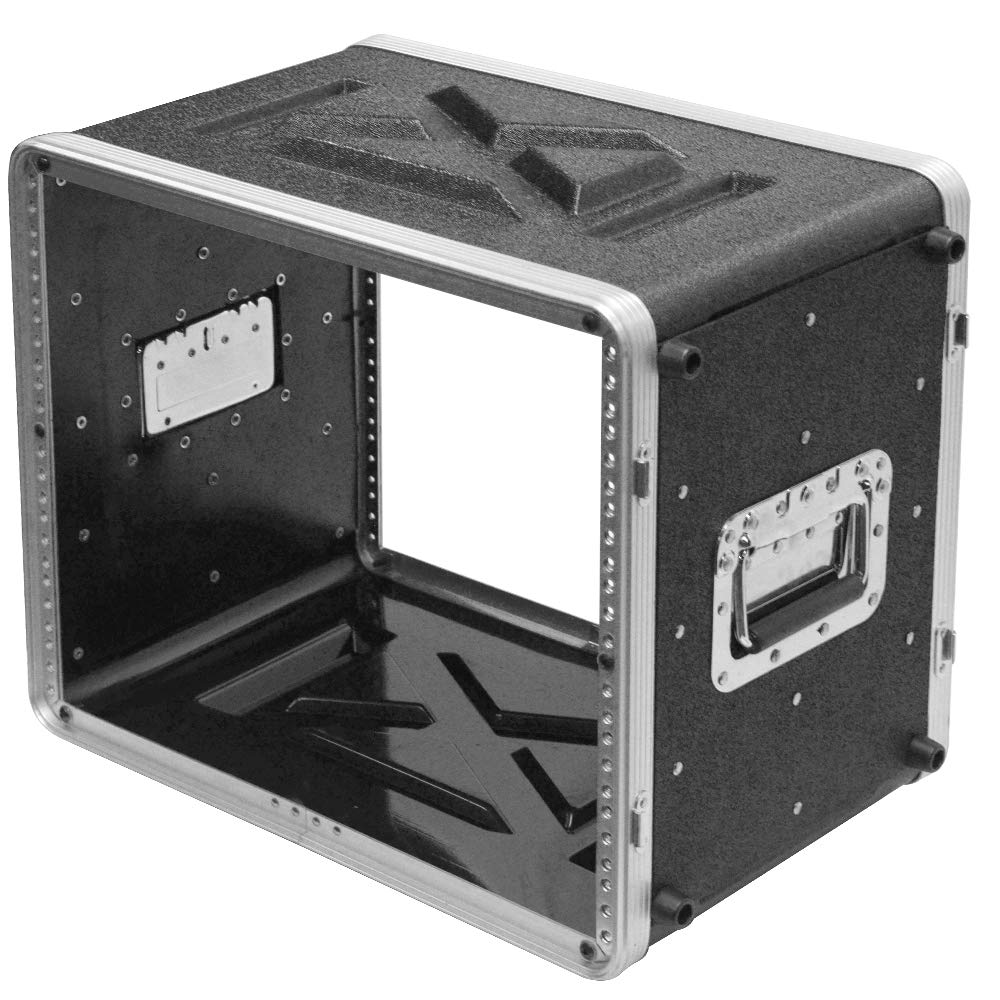 Seismic Audio - SALWR8M - Lightweight 8 Space Mid-Size ABS Rack Case - 8U PA DJ Medium Depth Amp Effects Rack Case