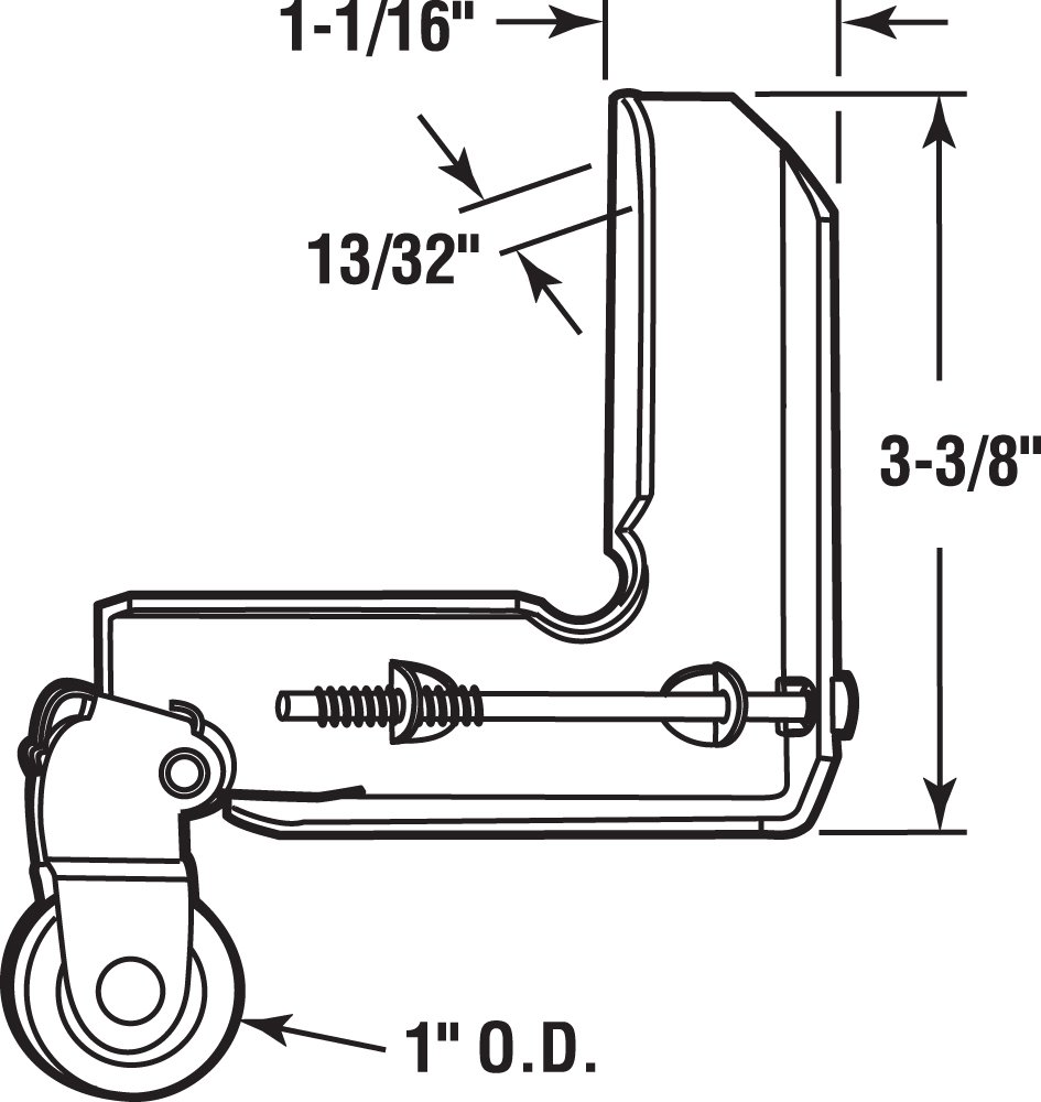 Prime-Line B 727 1 In. Steel Ball Bearing Roller Sliding Screen Door Roller Assembly (Single Pack)