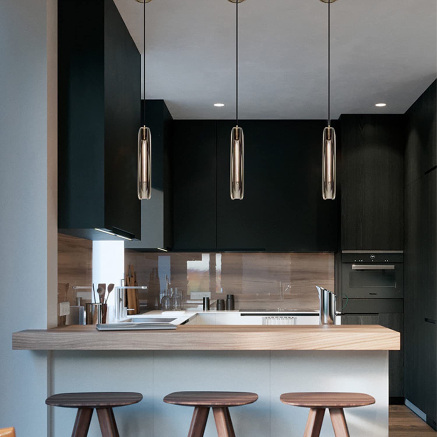 PRTSER Pendant Lights Kitchen Island Pendant Lights Pendant Light fixtures Kitchen Pendant Light pendent Light Small Pendant Light Island Pendant Lights for Kitchen (Gold)