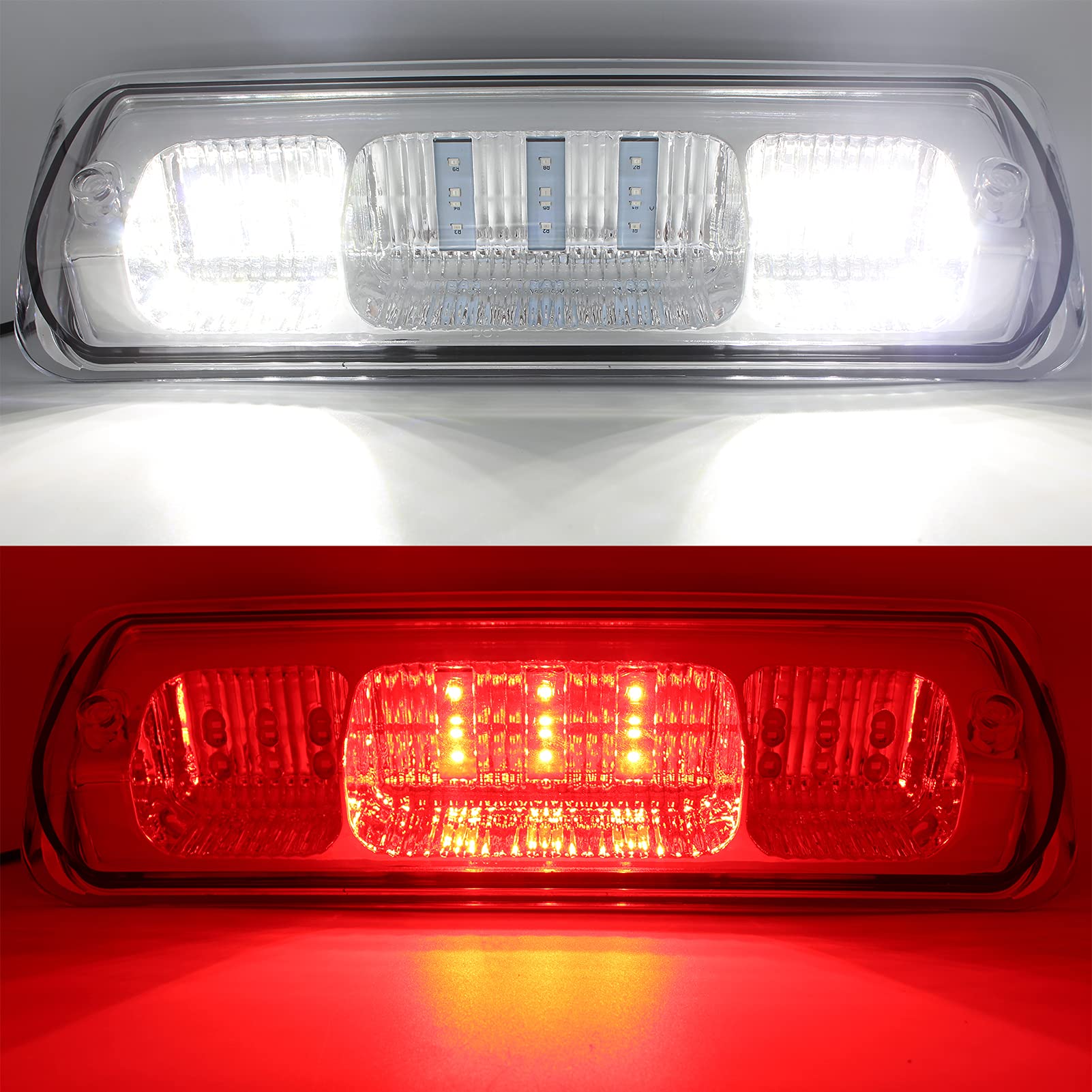 Third Brake Light for 2004-2008 Ford F150/ 2007-2010 Ford Explorer Sport Trac/ 2006-2008 Lincoln Mark, LED 3rd Brake Light Cargo Lamp High Mount Stop Light (Clear Lens)