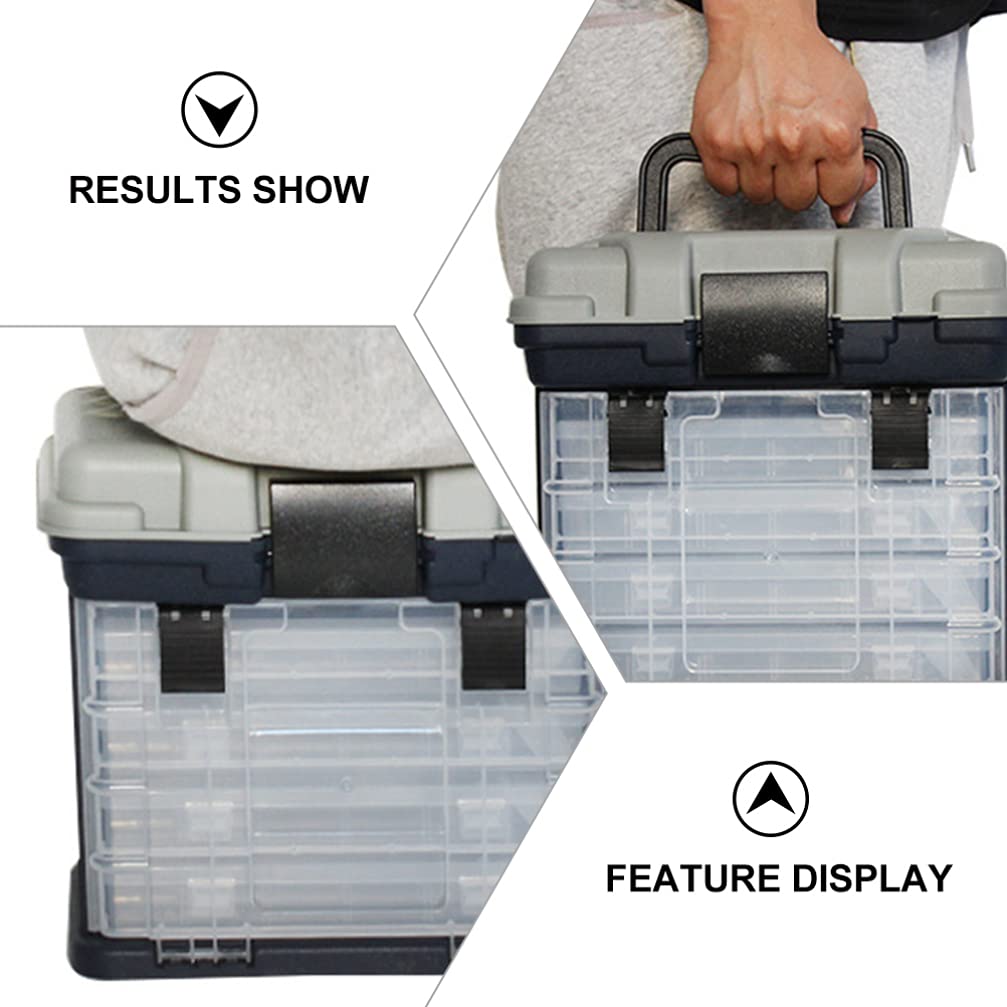 Wakauto 1pc Box fishing box fishing tool storage suitcase for kids fishing lure case plastic toolbox suitcases for kids Four-Layer Tool Case Sewing kit handheld child abs compound