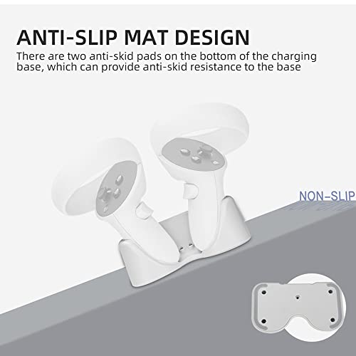 The perseids Charging Dock for Oculus Quest 2, Magnetic Charging Dock for Oculus Quest 2 VR Glasses Grip Detachable Charging Accessories, Fast Charging for Both Glasses and Grip(White)