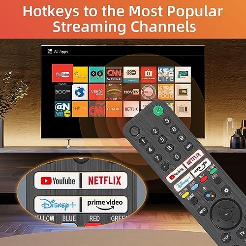 Replacement Sony TV Remote | for Sony Smart TVs with Voice Control | Sony BRAVIA XR/XBR/KD Series 4K LED OLED Google/Android TVs | Energy-Saving | 12-Month Full Warranty.