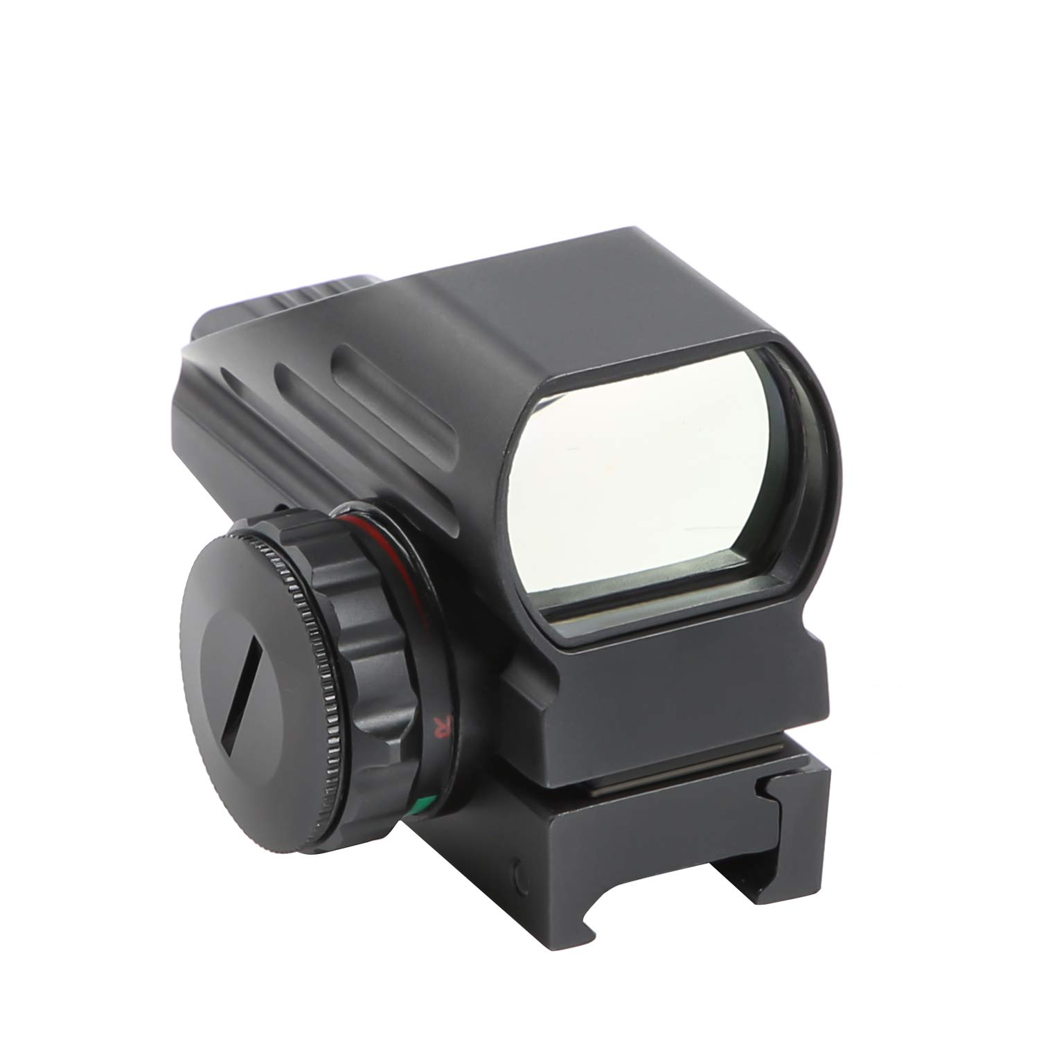 Red & Green Dot Sight, 4 Reticles Reflex Sight Fits Picatinny Rail, Brightness Adjustable (Red Dot-Black)