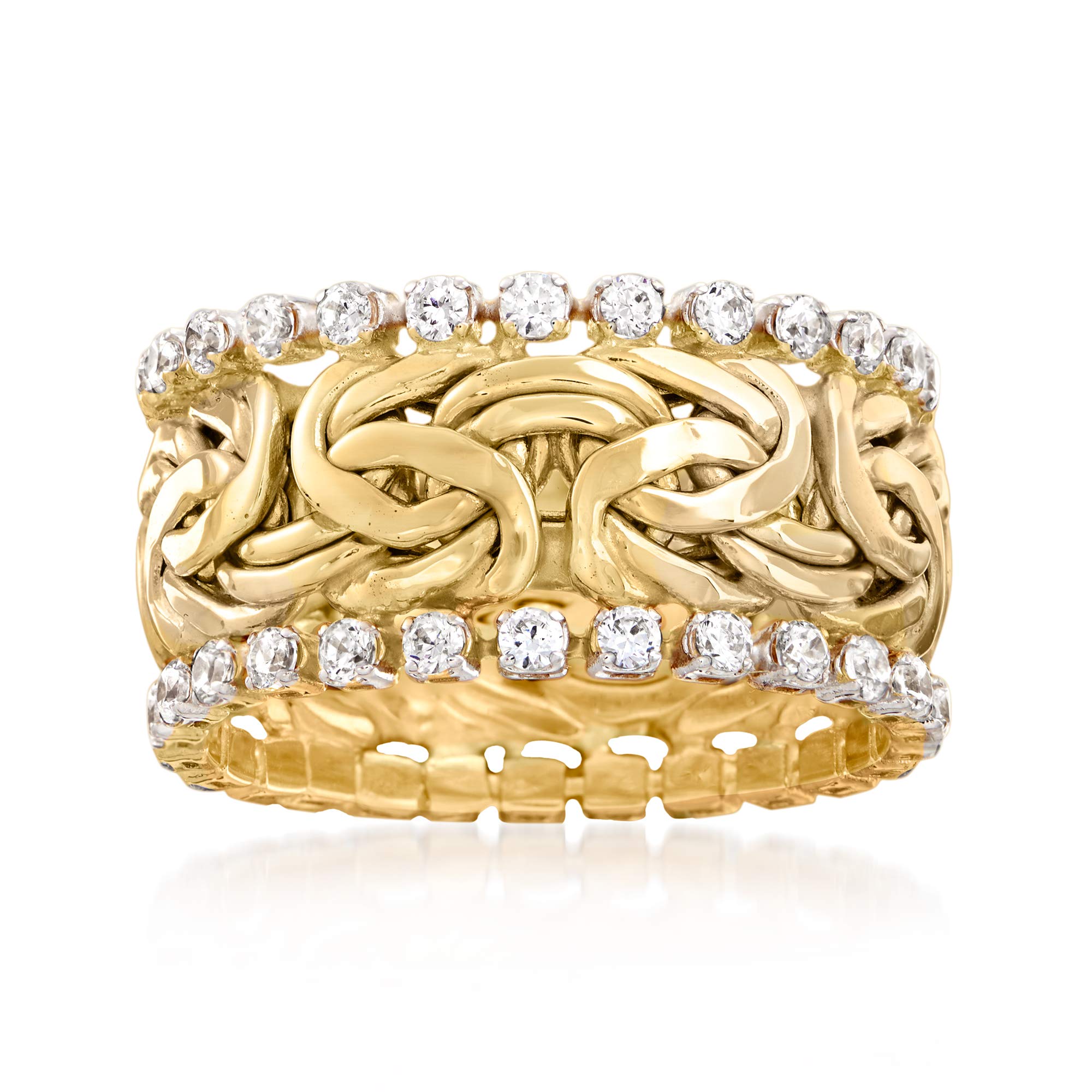 Ross-Simons 1.25 ct. t.w. CZ Byzantine Eternity Band in 14kt Yellow Gold. Size 8