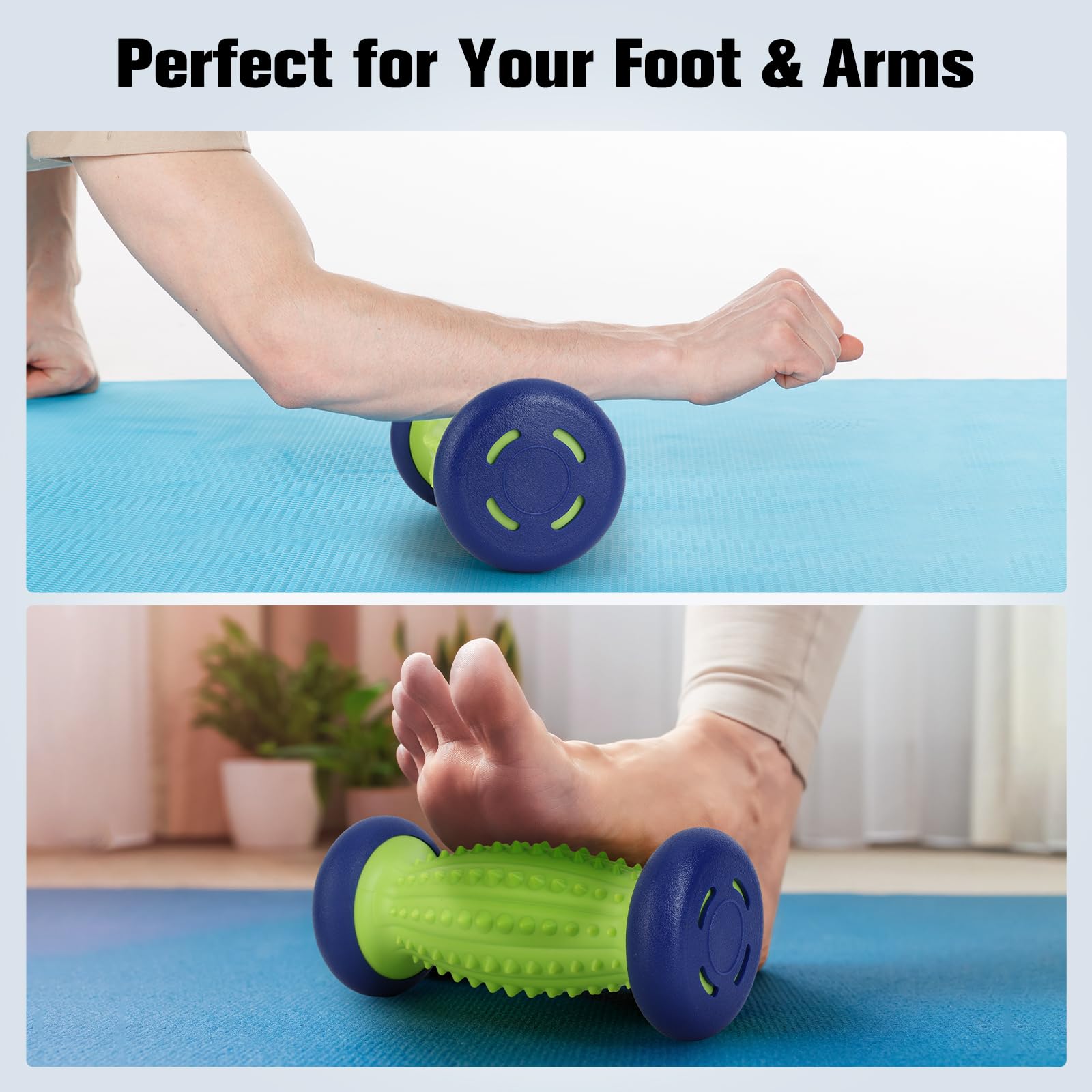 Plantar Fasciitis Roller Foot Massage Ball-Foot Ball Roller Massager Set,Massage Balls and Foot Roller for Plantar Fasciitis Relief | Trigger Point Therapy(1 Foot Massage Roller+2 Spiky Massage Balls)