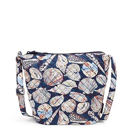 Vera Bradley Women's Cotton Bucket Crossbody Purse, Morning Shells - Recycled Cotton, One Size