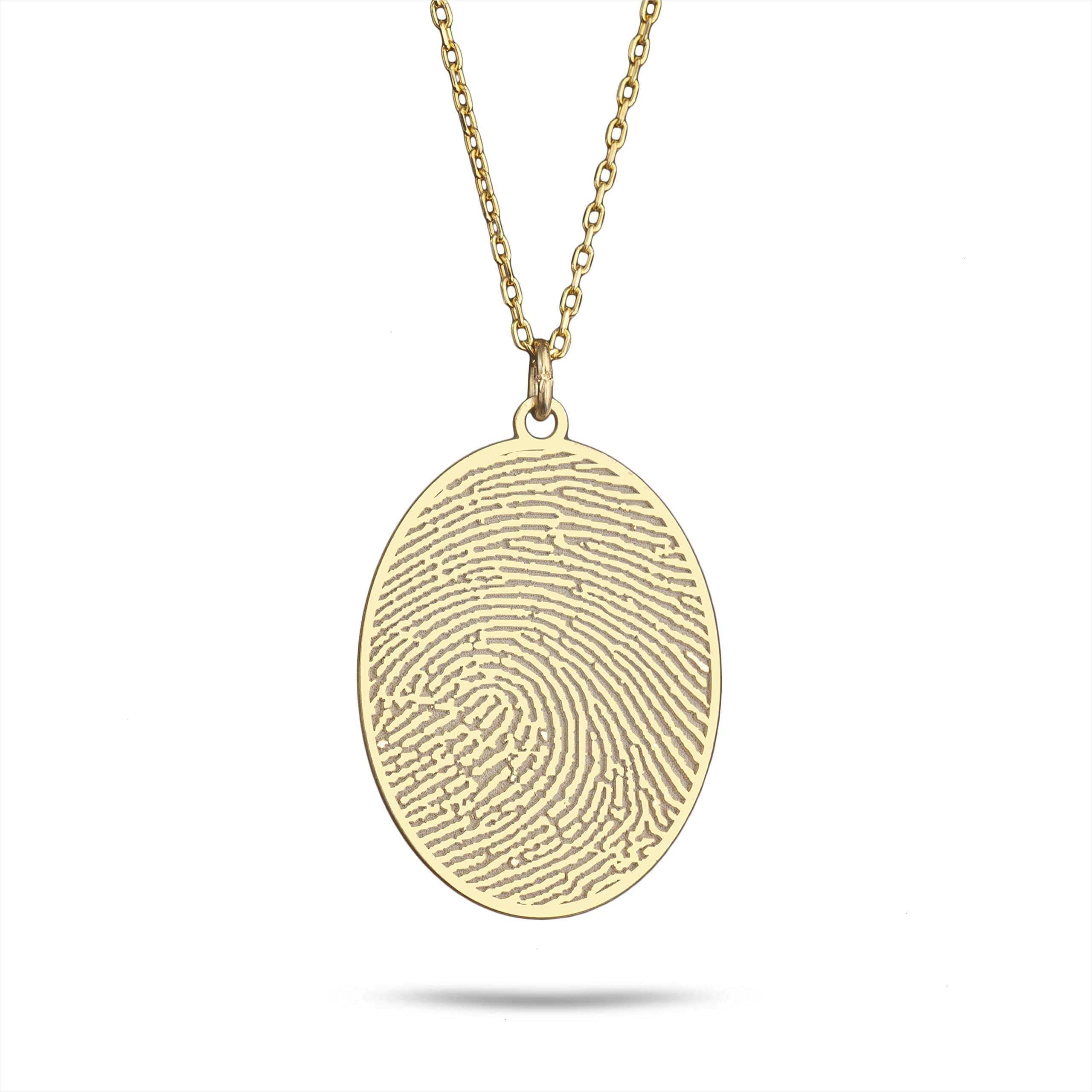 Swan Loyalty Gold Plated 925 Sterling Silver Personalized Fingerprint Memorial Necklace