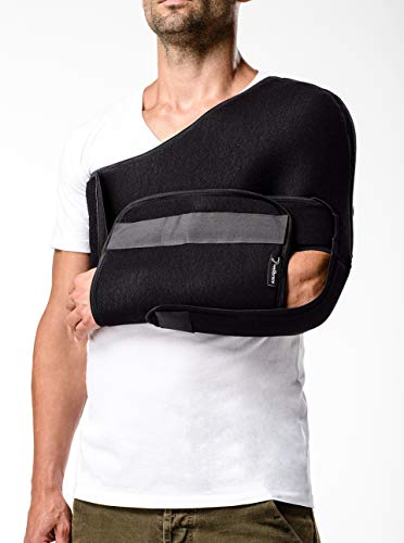 PTM Wellbrace Shoulder Immobilizer - High End Doctor Designed & Developed to Immobilize the Shoulder & Protect From Impacts. For: Shoulder, Clavicle, Arm, Elbow,Forearm, Ligament & Tendon Injuries (L)