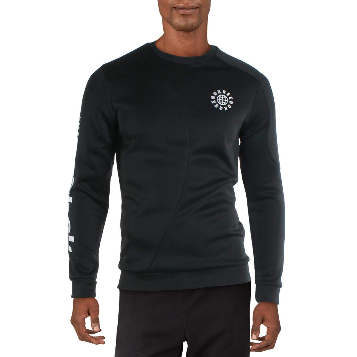 Reebok Men's Meet You There Crewneck, Black, Small