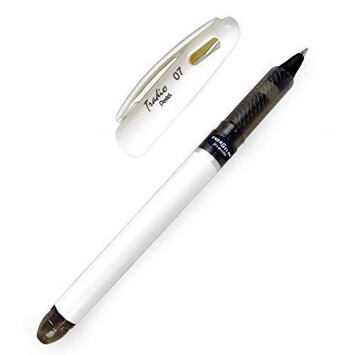 Pentel EnerGel Tradio Refillable Ink Rollerball Pen - 0.7mm - Single (White Barrel - Black Ink)