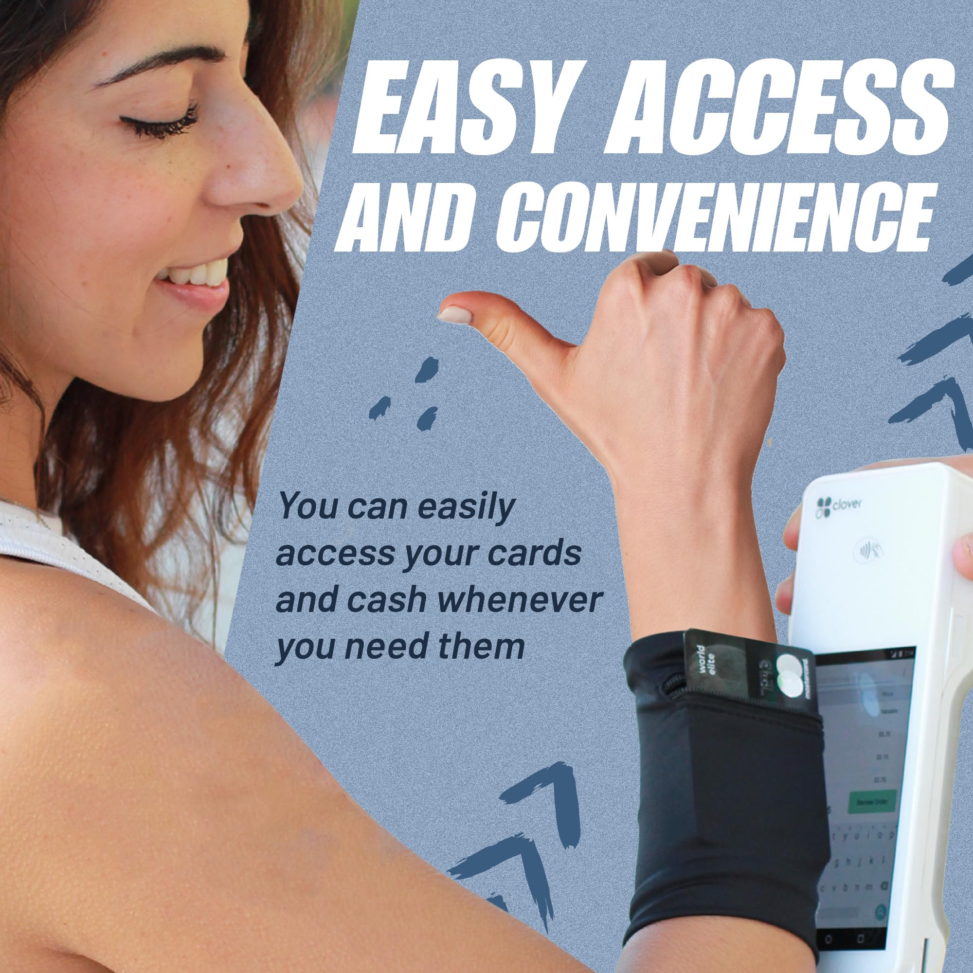 Wallet Sleeve, 3 Pack Wristband, Lightweight Wallet Wristband for Running, Hiking, Workout, RFID Zipper Pouch for Cash, Cards and Small Essentials