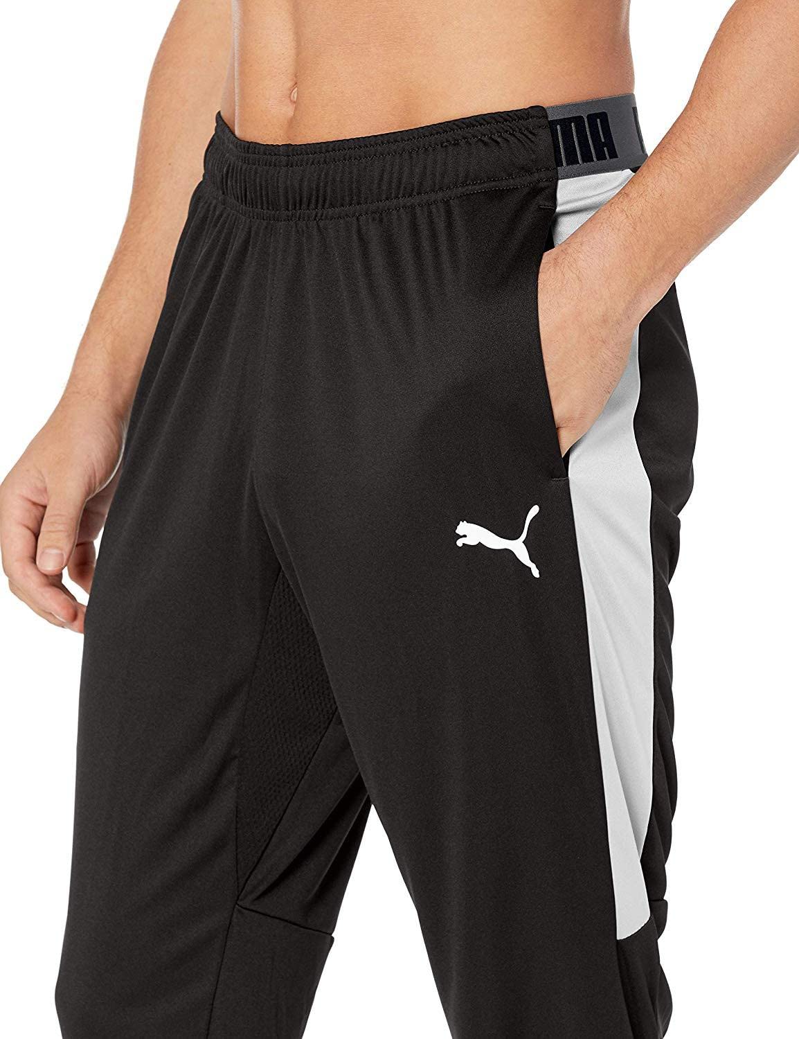 PUMA mens Speed Pants, Black/White, Large US