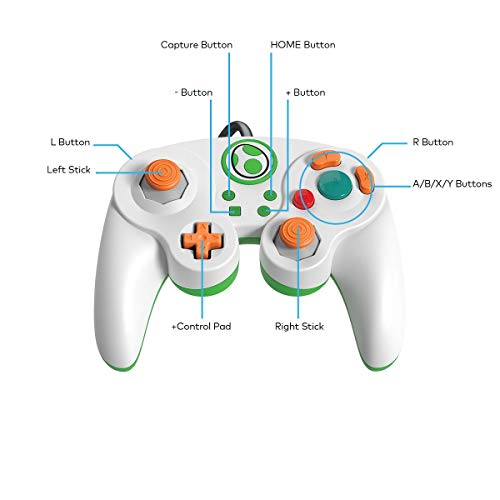 PDP Gaming Super Mario Bro Yoshi GameCube Wired Fight Pad Pro Controller: Yoshi - Nintendo Switch