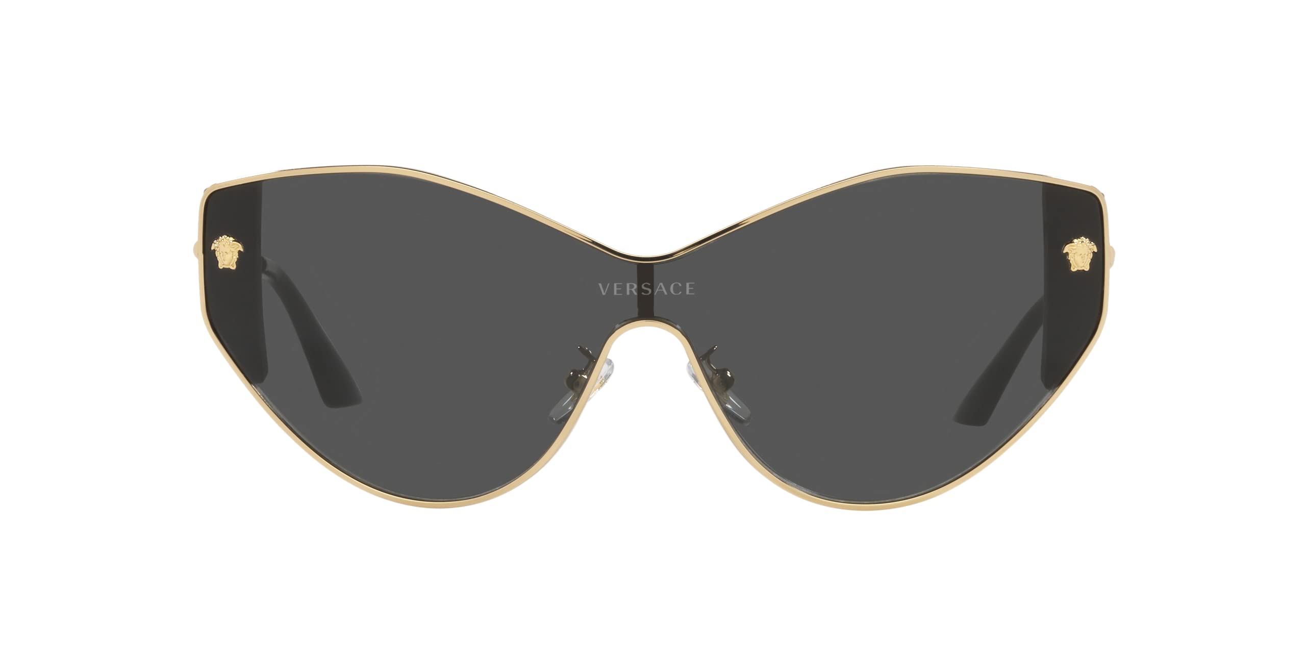Versace Woman Sunglasses Pale Gold Frame, Light Grey Mirror Silver Lenses, 0MM