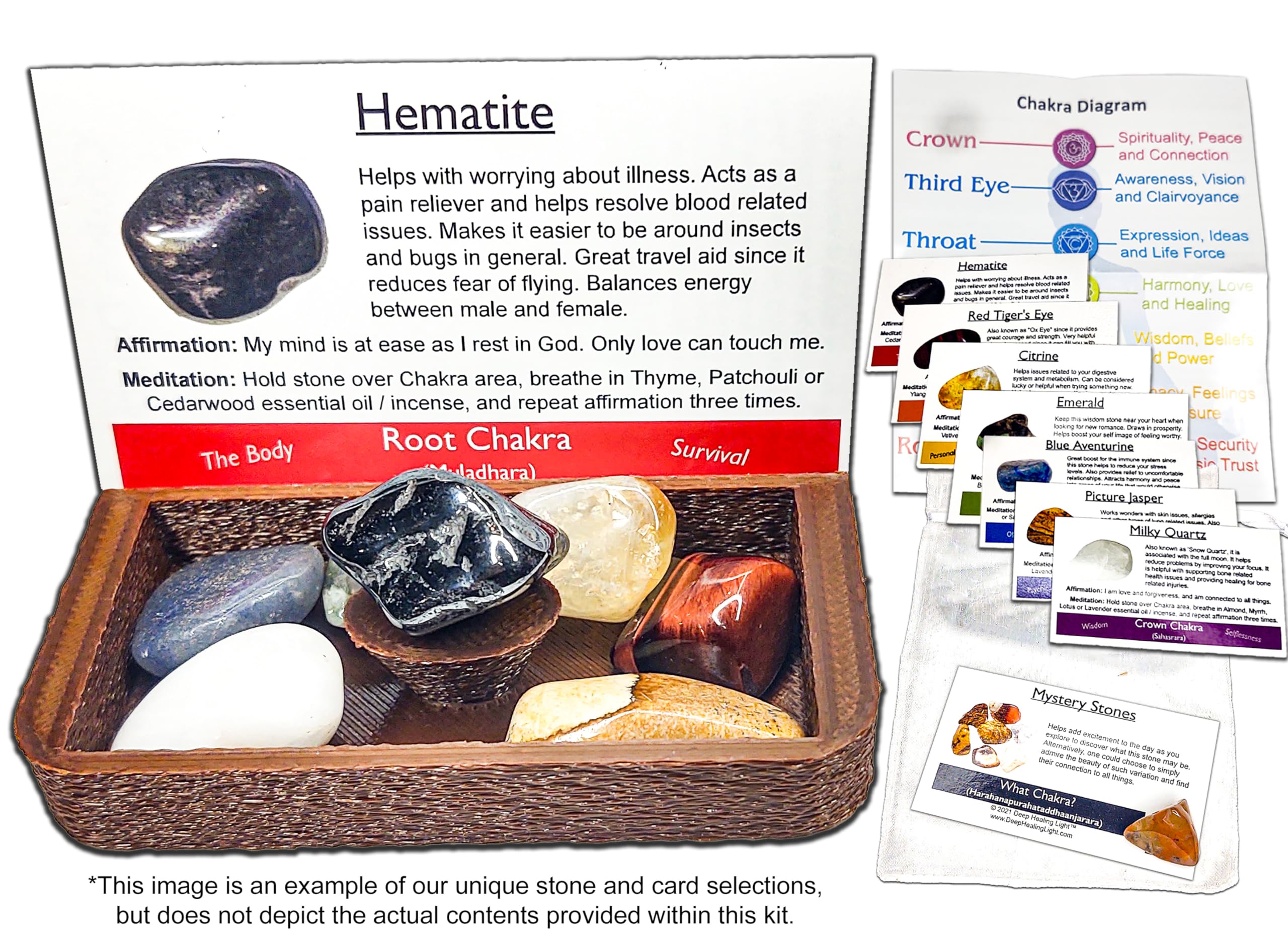 Pocket Chakra Altar Kit with Crystals and Cards (19 Pc): Portable Chakra Healing Collection for Meditation, Spiritual Growth, and Mindfulness