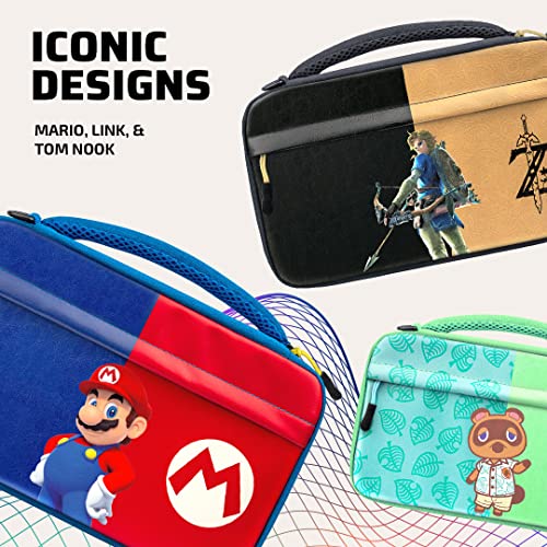 PDP Messenger Case with Removable Shoulder Strap - Holds 14 Games & Console - Compatible with Nintendo Switch/ Lite/ OLED - Power Pose Mario