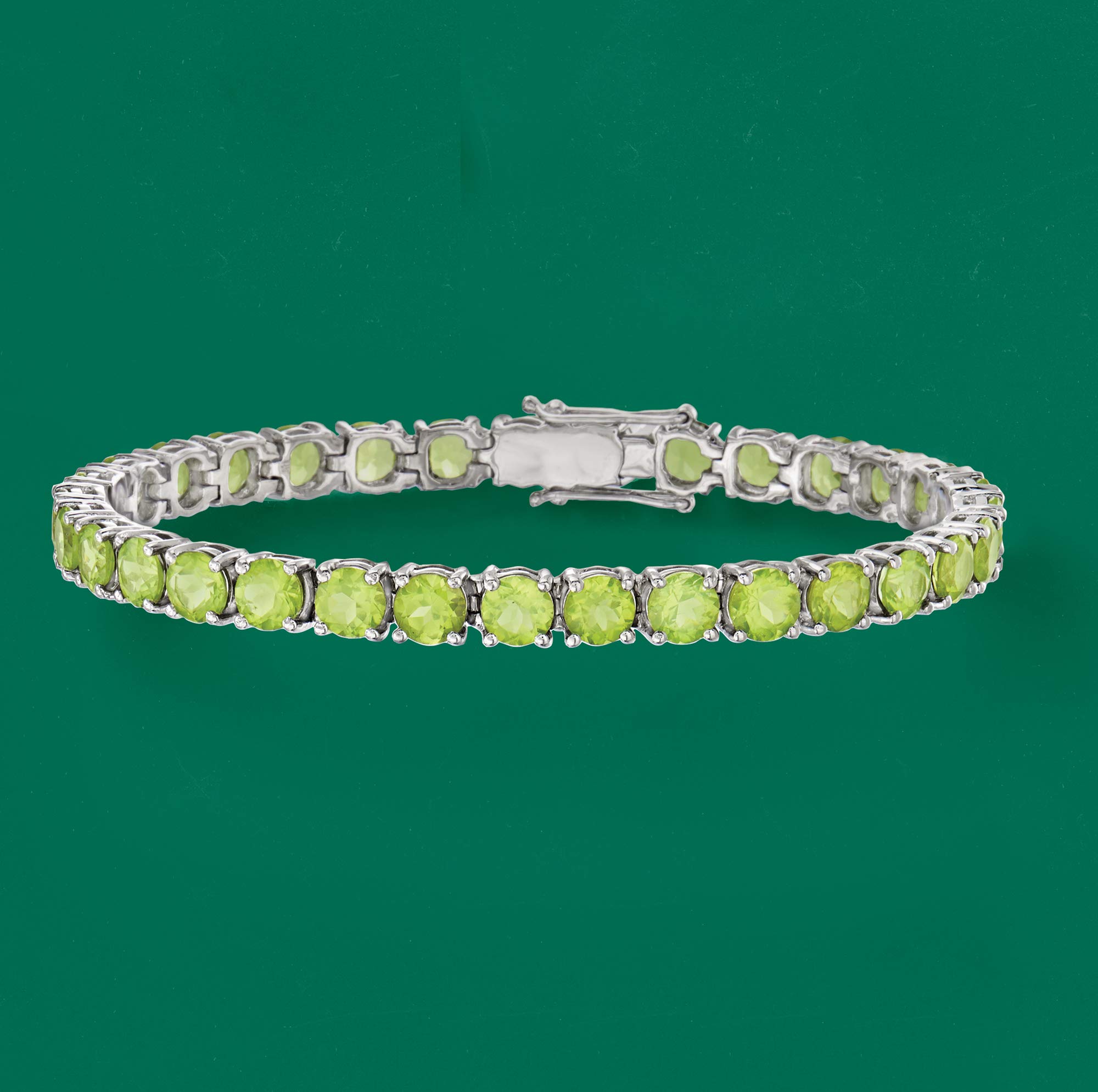 Ross-Simons 20.00 ct. t.w. Peridot Tennis Bracelet in Sterling Silver. 8 inches