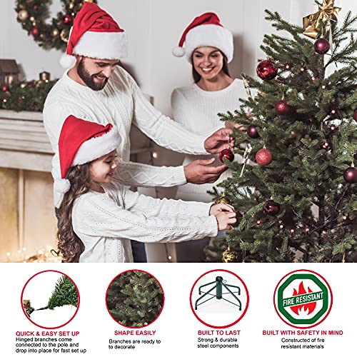 Puleo International 7.5 Foot ft Pre Alberta Spruce Artificial Christmas Tree with Sure-Lit Pole