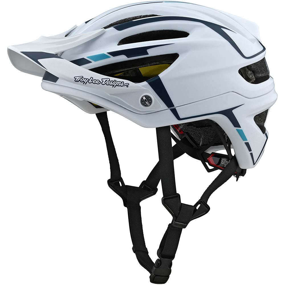 Troy Lee Designs Adult|All Mountain|Bicycle Half Shell A2 Helmet Sliver W/MIPS (White/Marine, XL/2X)