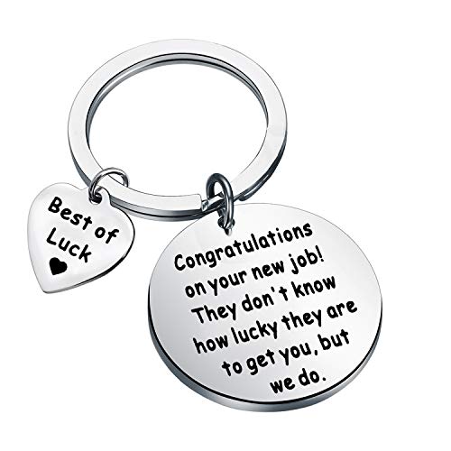 TGBJE Congratulations On Your New Job Keychain Best Of Luck Key Rings New Job Gift Coworker Leaving Gift (New job keychain)âŚ
