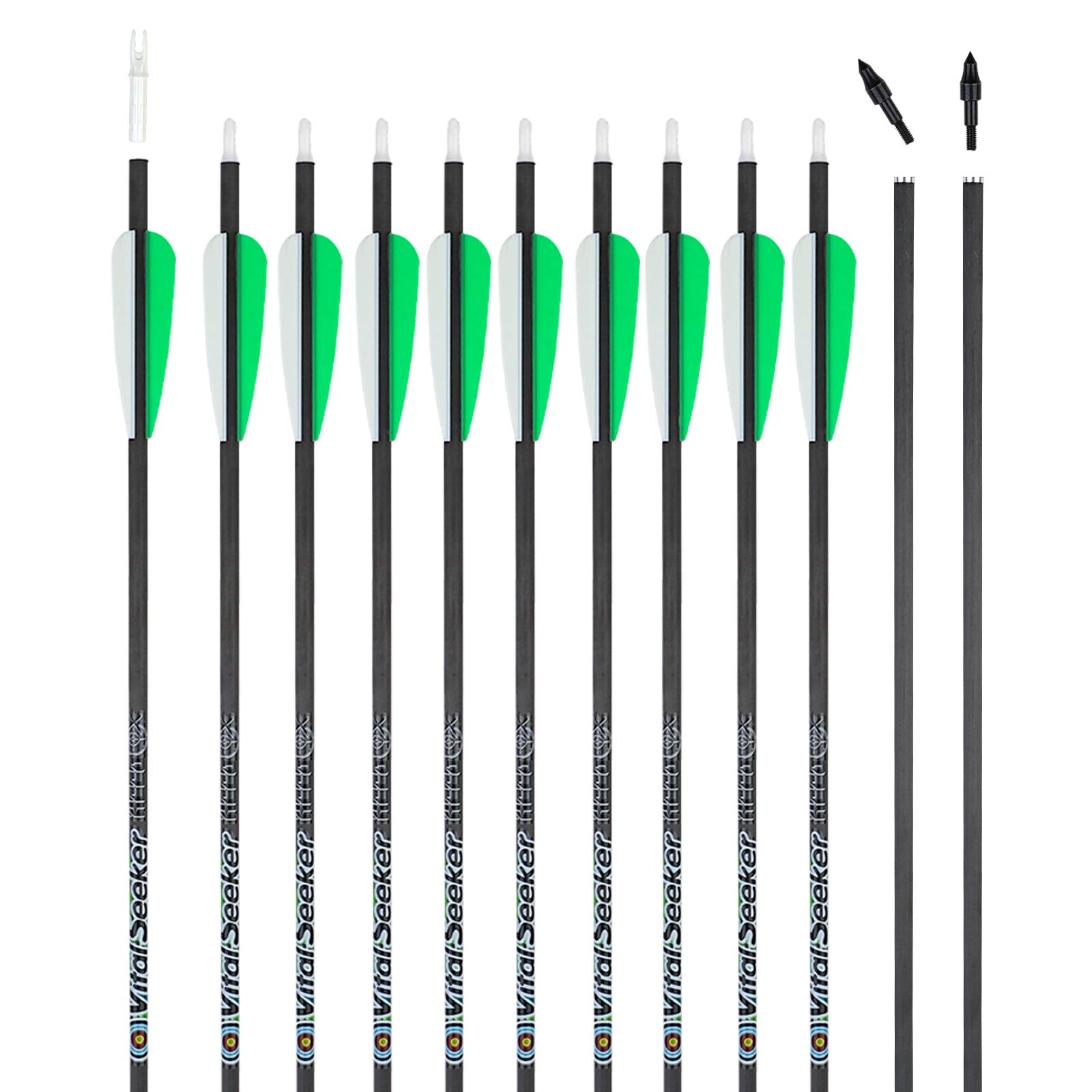 REEGOX Arrows Archery Hunting Practice Arrows for Compound and Recurve Bow-30 inch Target Arrows for Youth & Adults with Removable Tips(Pack of 12)