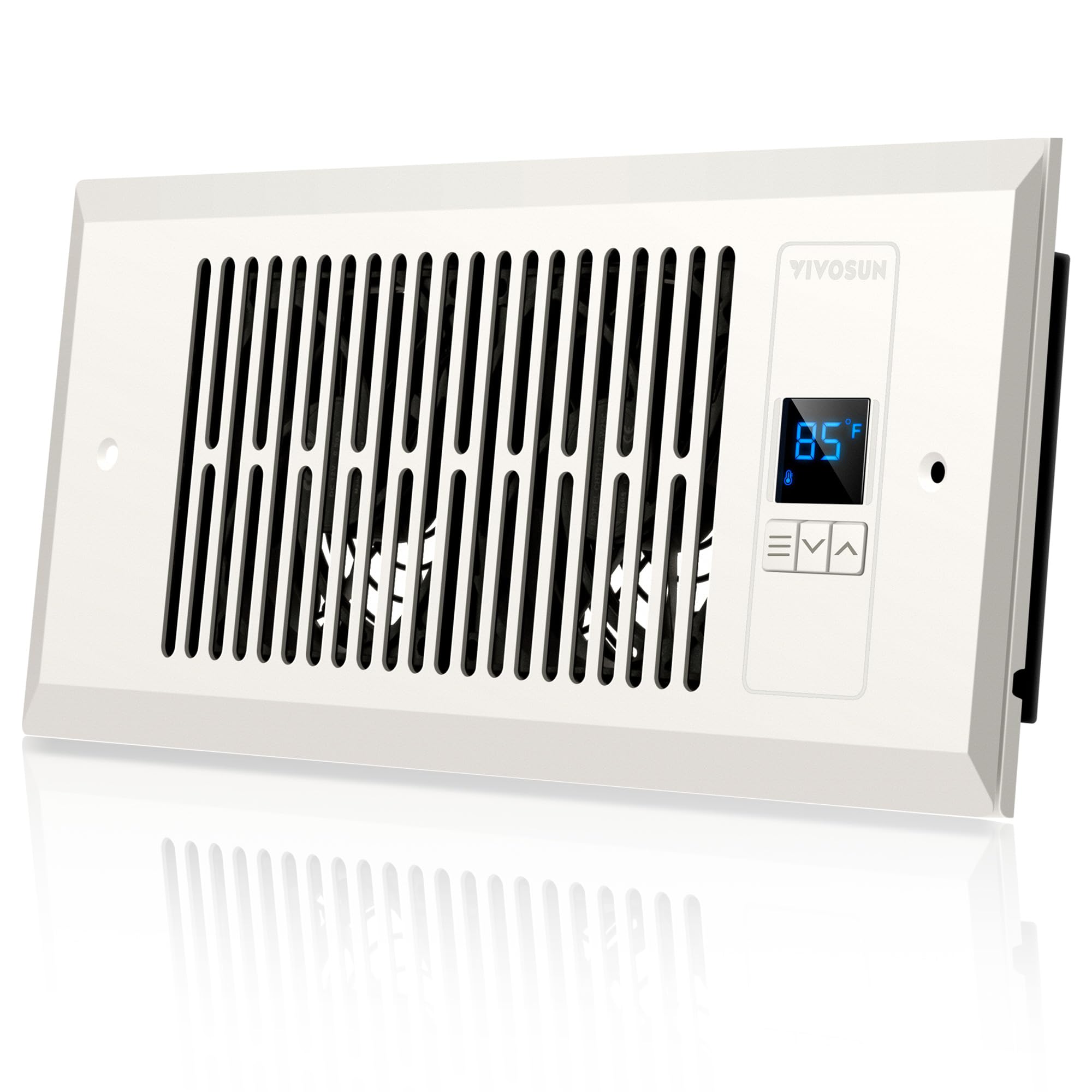 VIVOSUN Quiet Register Booster Fan 4âĂ10â, Smart Register Vent with Intelligent Thermostat Control, Cooling Heating AC Vent Booster Fan, Matte White