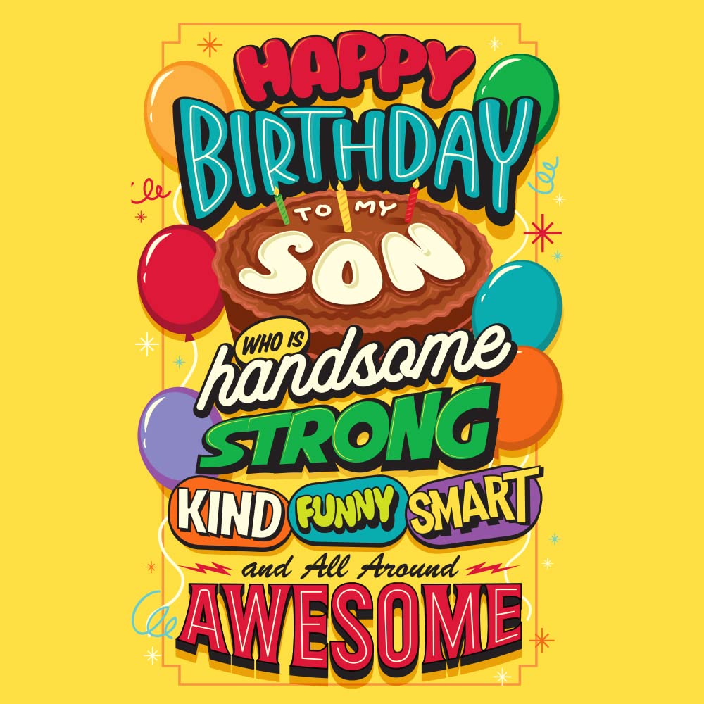Prime Greetings Birthday Card For Son, Made in America, Eco-Friendly, Thick Card Stock with Premium Envelope 5in x 7.75in, Packaged in Protective Mailer