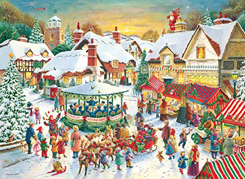 Ravensburger 15031 Collection No.1 Market & Santa's Christmas Supper 2X 500pc Jigsaw Puzzle,