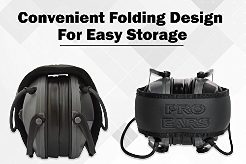 Pro Ears Silver 22 Electronic Hearing Protection, Noise Reduction Rating 22dB, Dynamic Level Sound Compression Technology, Automatic Gain Control, Gold Connectors, Gel Ear Seals, Adjustable Headband