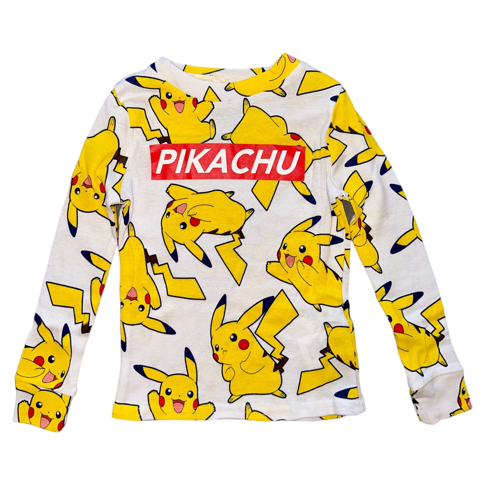 Pokemon Little Boys’ Big Boys 4-Piece 100% Cotton Long Sleeve Pajama Sets, 6