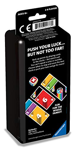Ravensburger Push Family Card Game for Kids & Adults Age 8 & Up - Push Your Luck… but not Too far! , Black