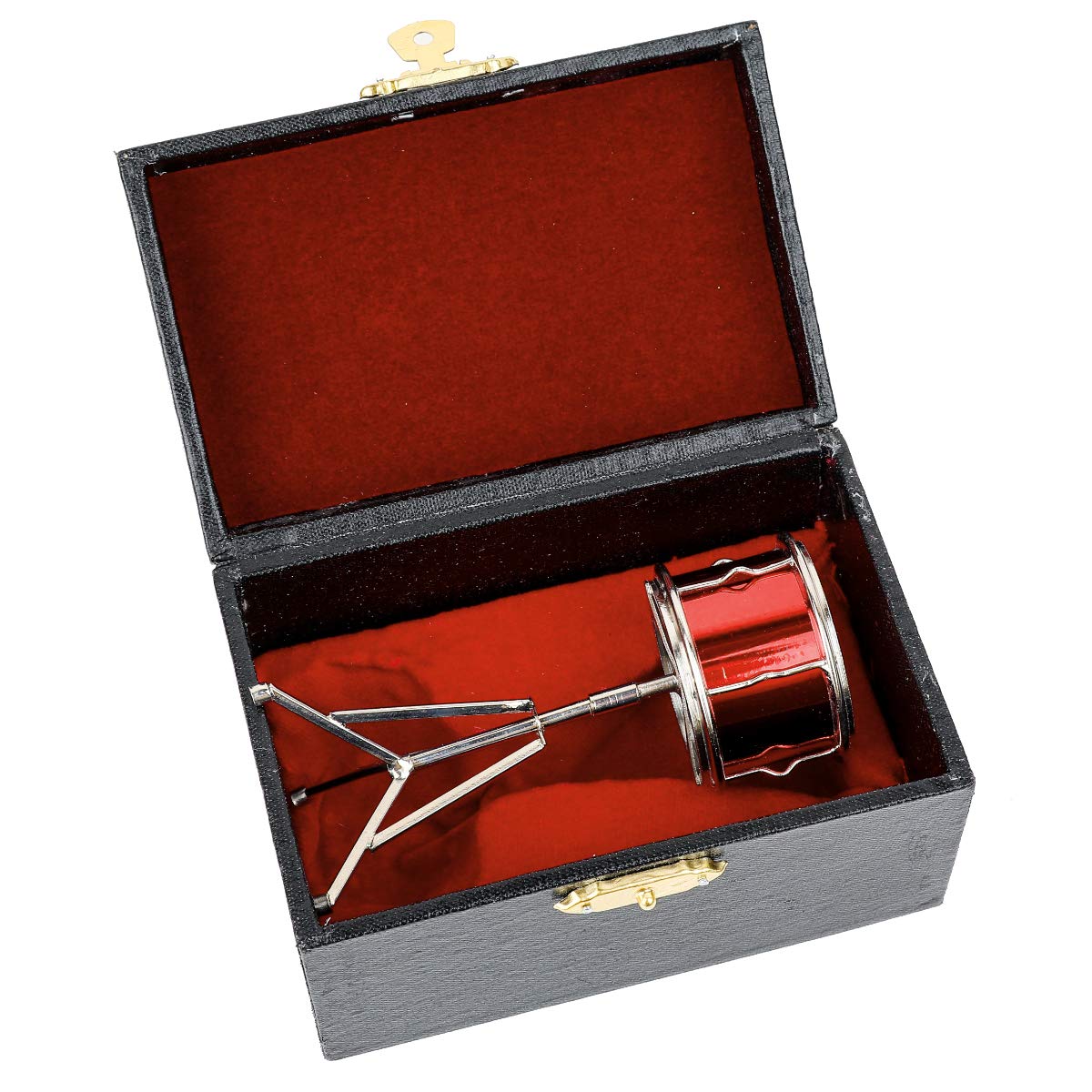 Seawoo Miniature Snare Drum with Case Mini Percussion Musical Instrument Mini Snare Drum Miniature Dollhouse Model Christmas Ornament and Gift (Snare Drum)